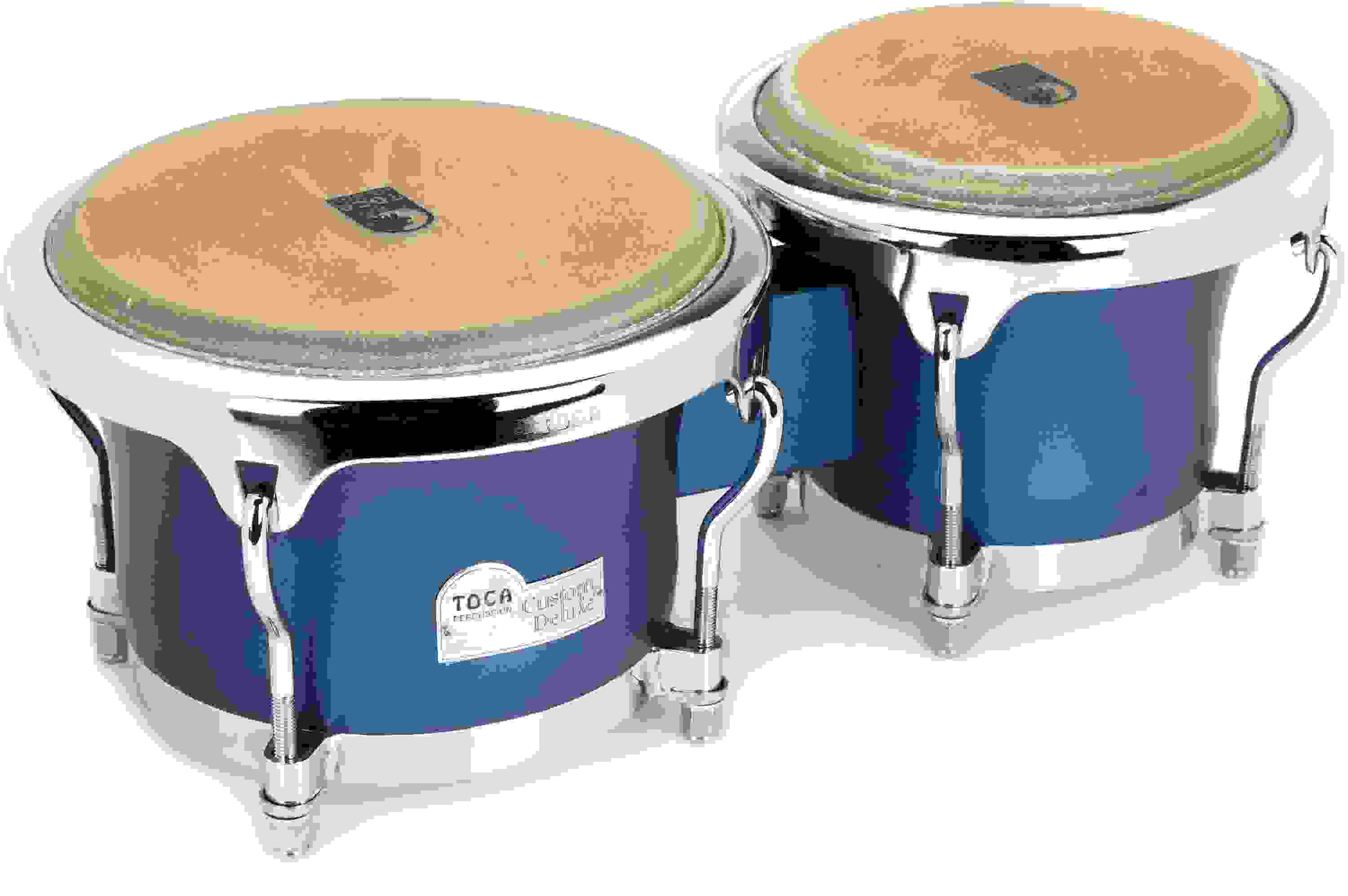 Toca Percussion 4600-MB Custom Deluxe Wood Bongos - Matte Blue | Sweetwater