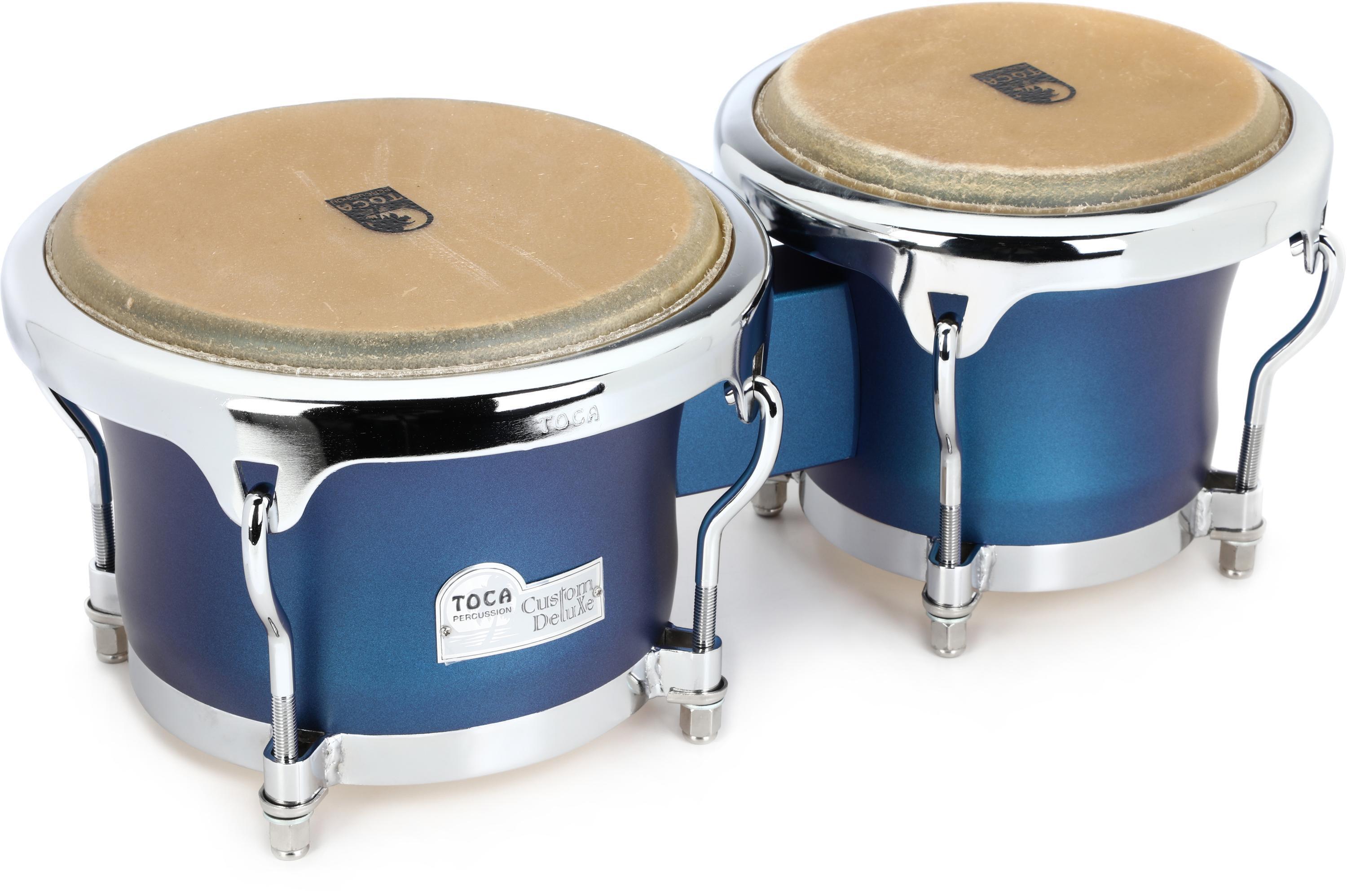 Toca Percussion 4600-MB Custom Deluxe Wood Bongos - Matte Blue | Sweetwater