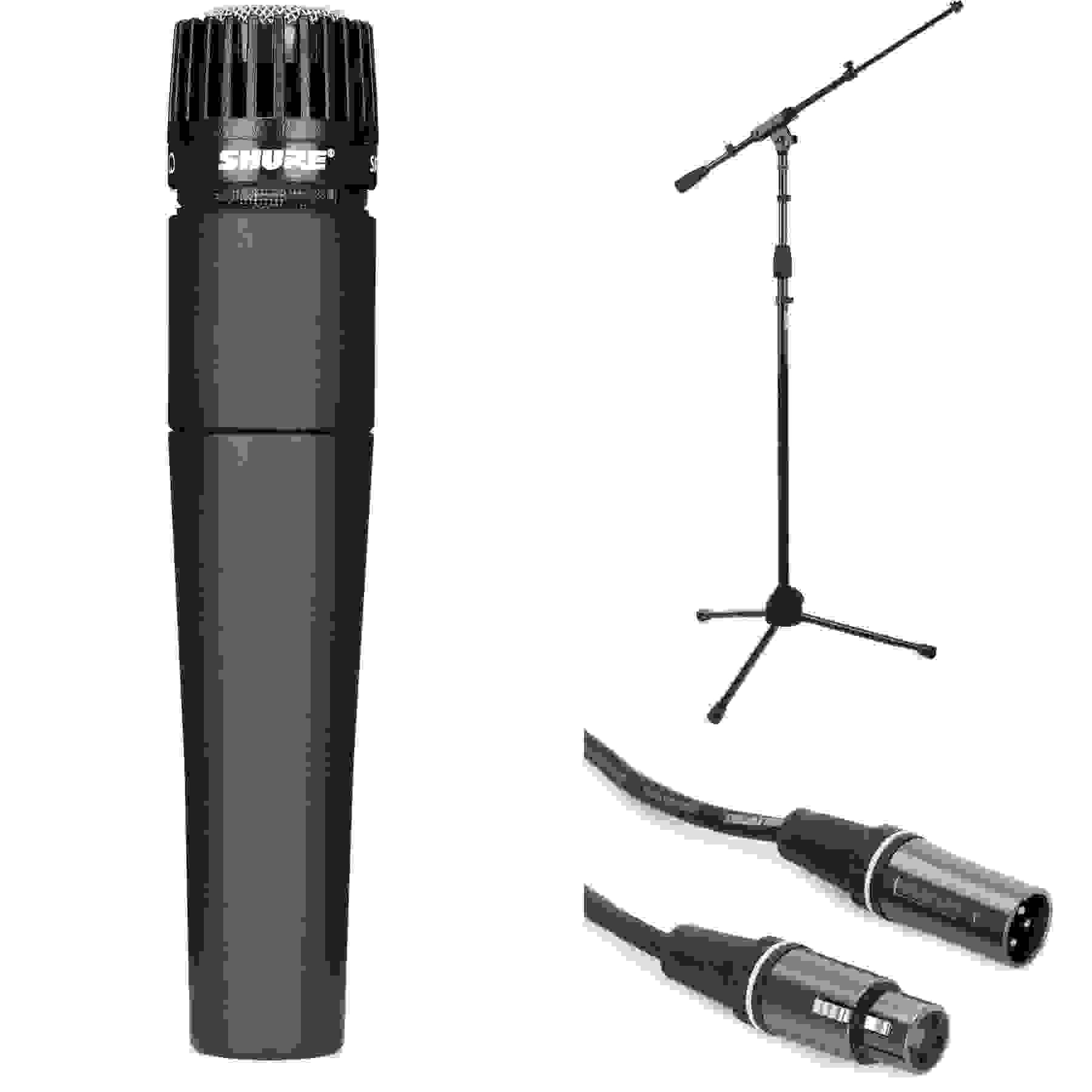 Shure SM57 Cardioid Dynamic Instrument Microphone with Deluxe Stand and ...