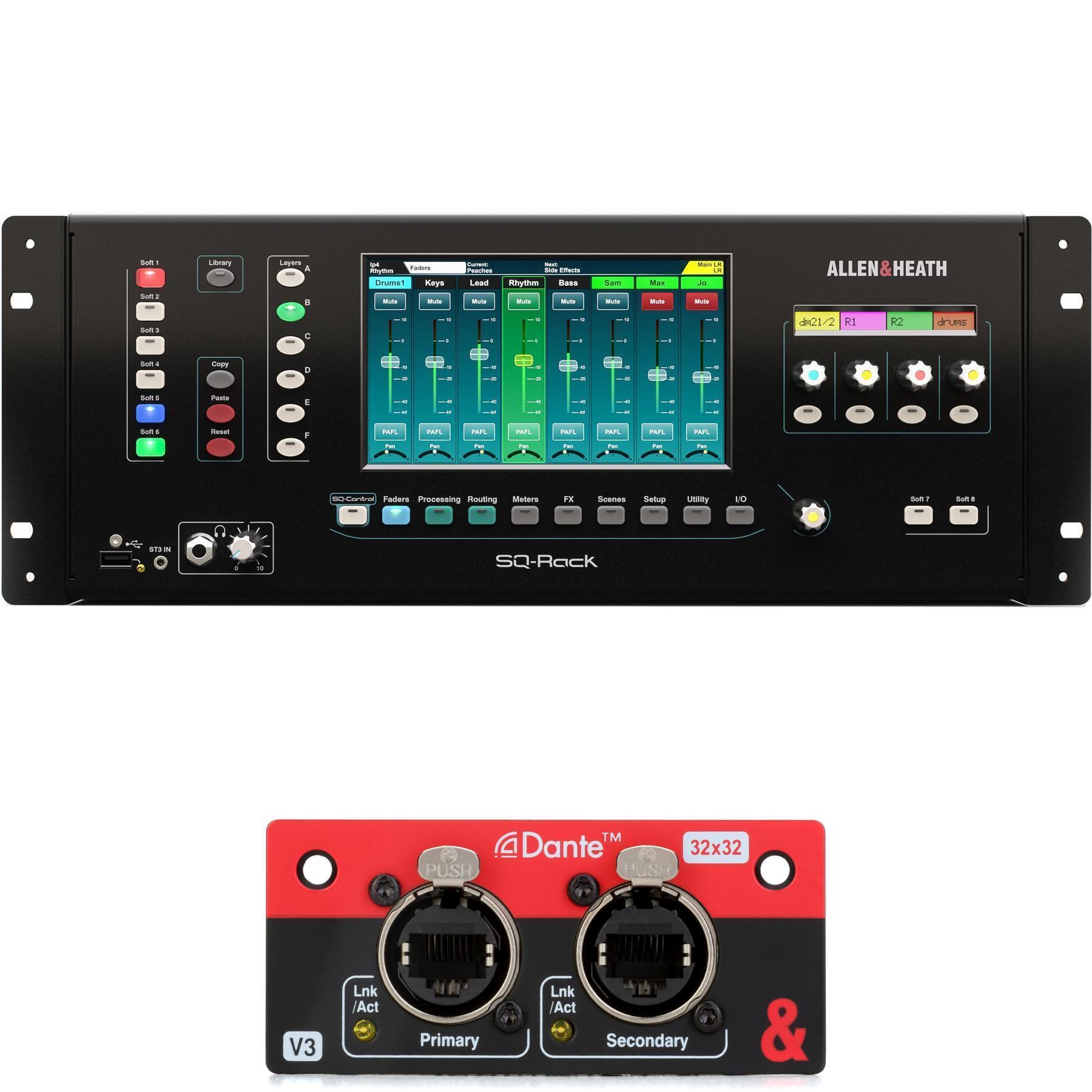 Allen & Heath SQ-Rack Digital Rackmount Mixer Dante Bundle | Sweetwater