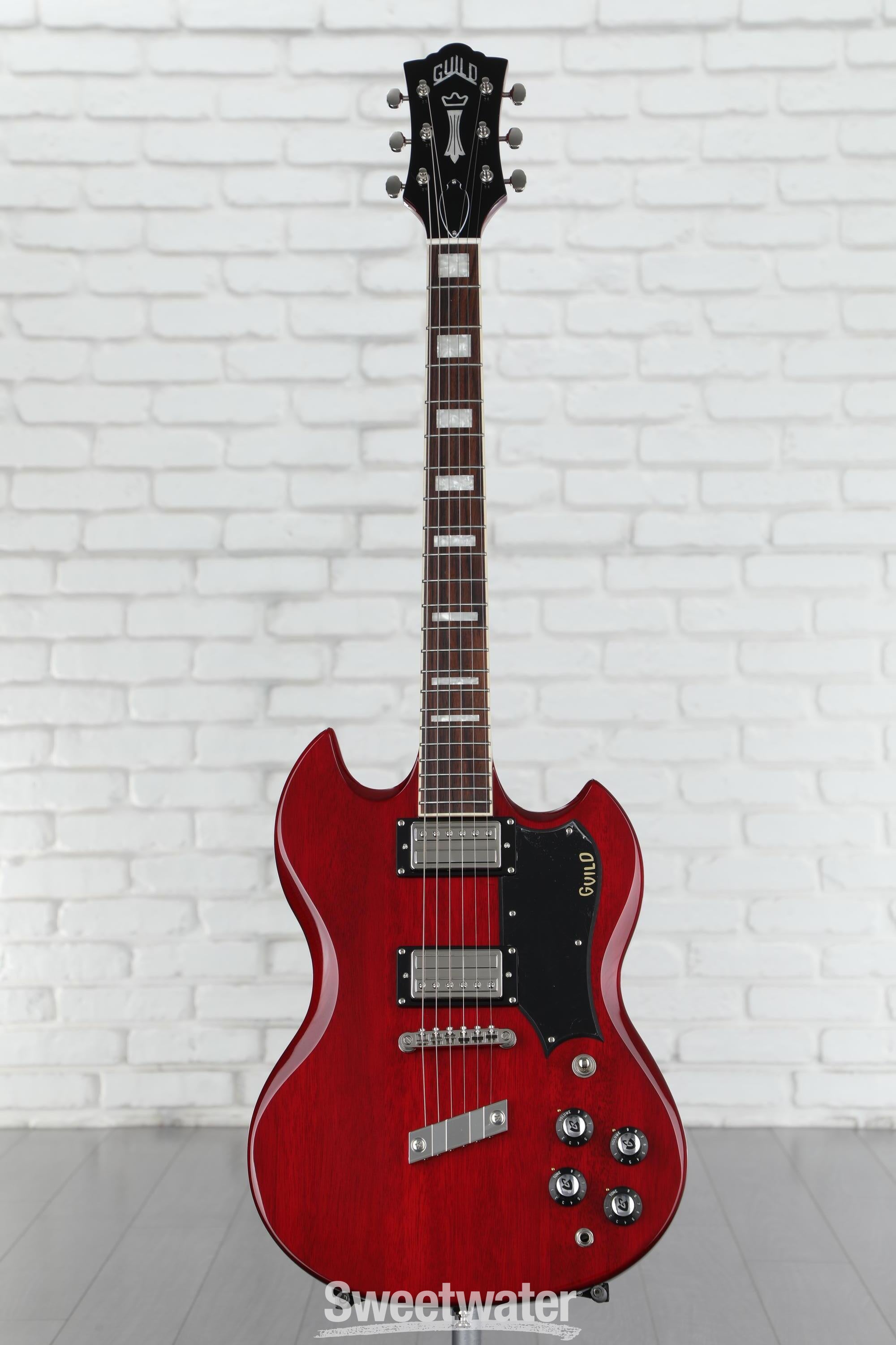 Guild Polara Deluxe Electric Guitar - Cherry Red | Sweetwater