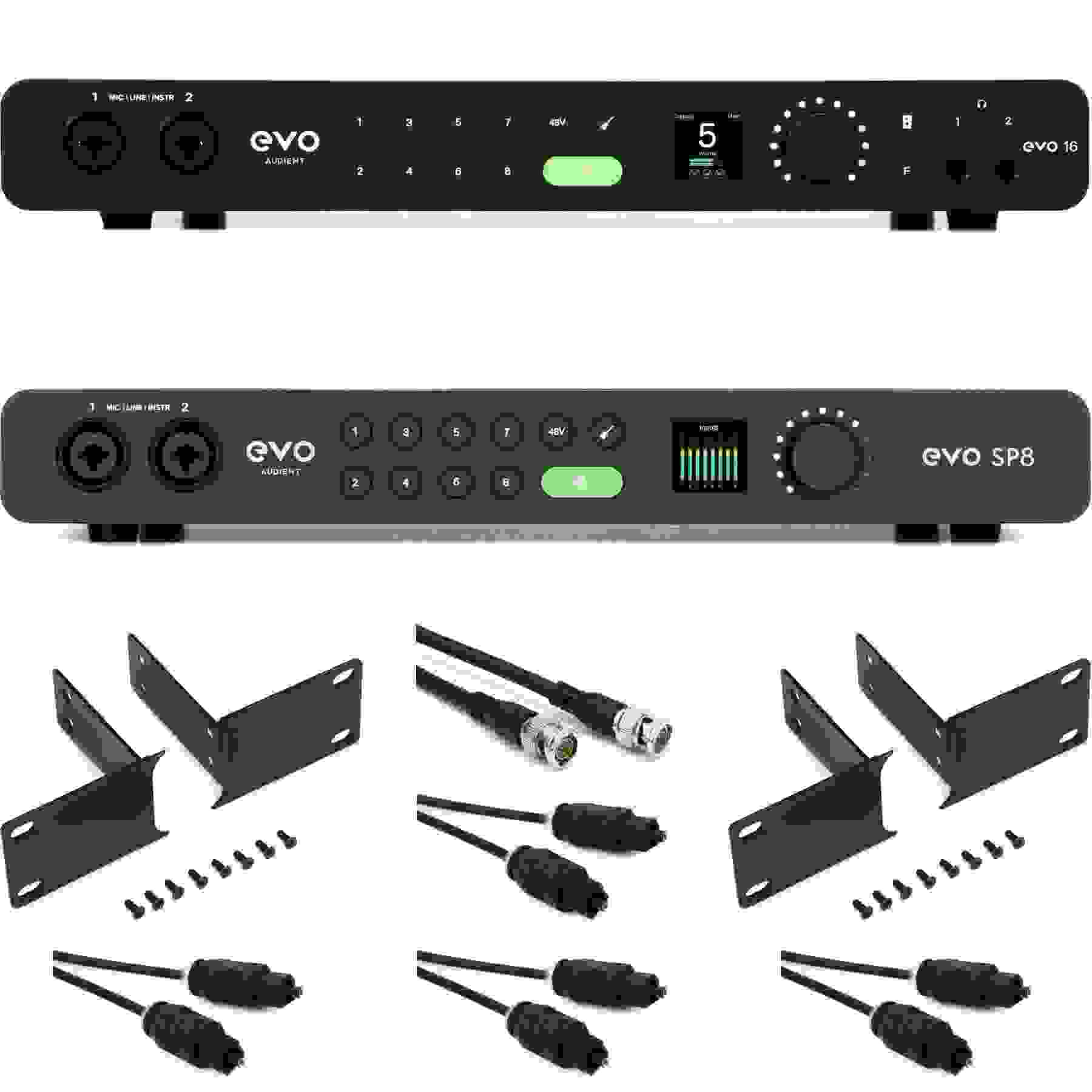Audient EVO 16 USB Audio Interface 16 Preamp Rackmount Bundle | Sweetwater