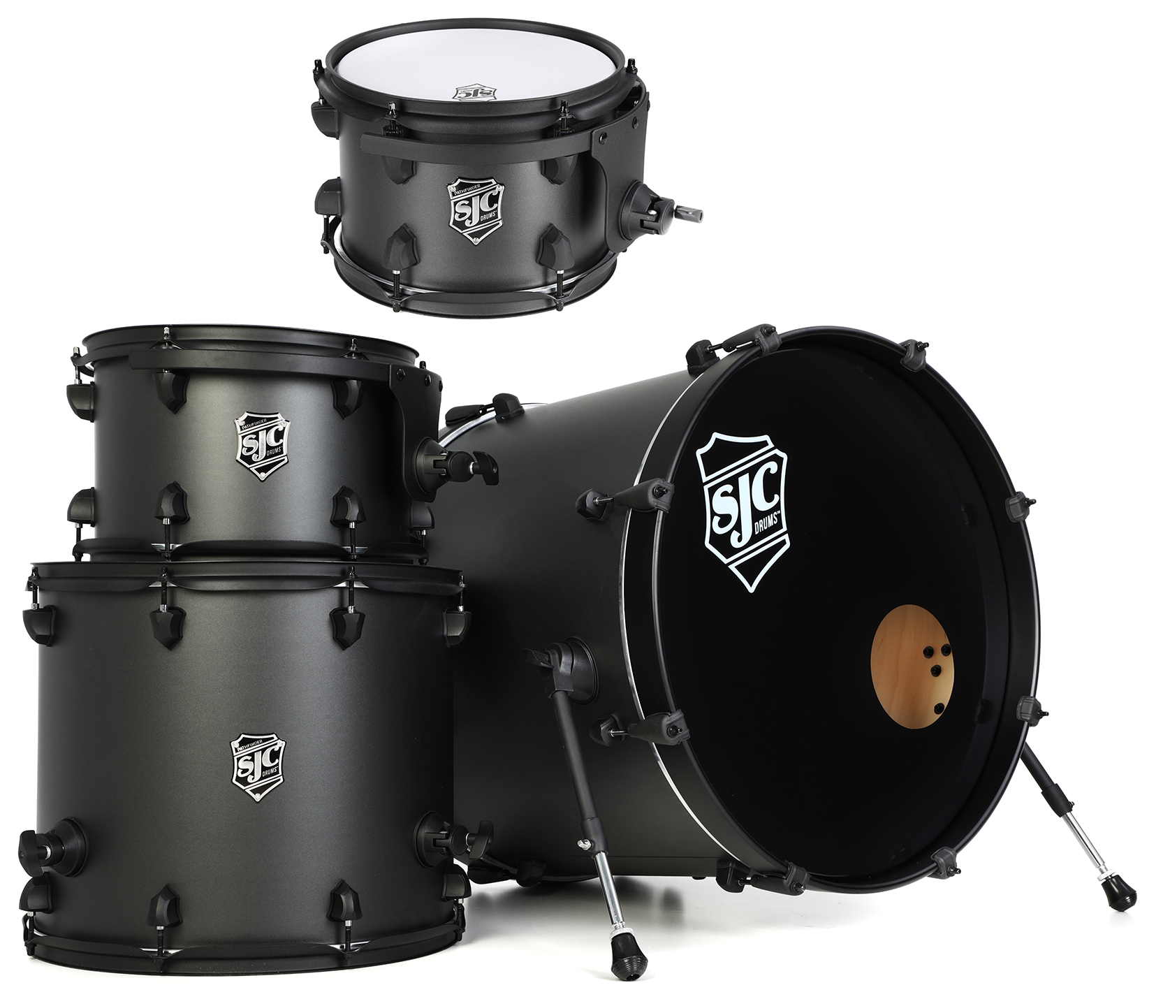 SJC Custom Drums Pathfinder Series 4-piece Shell Pack (Dual Rack Tom ...