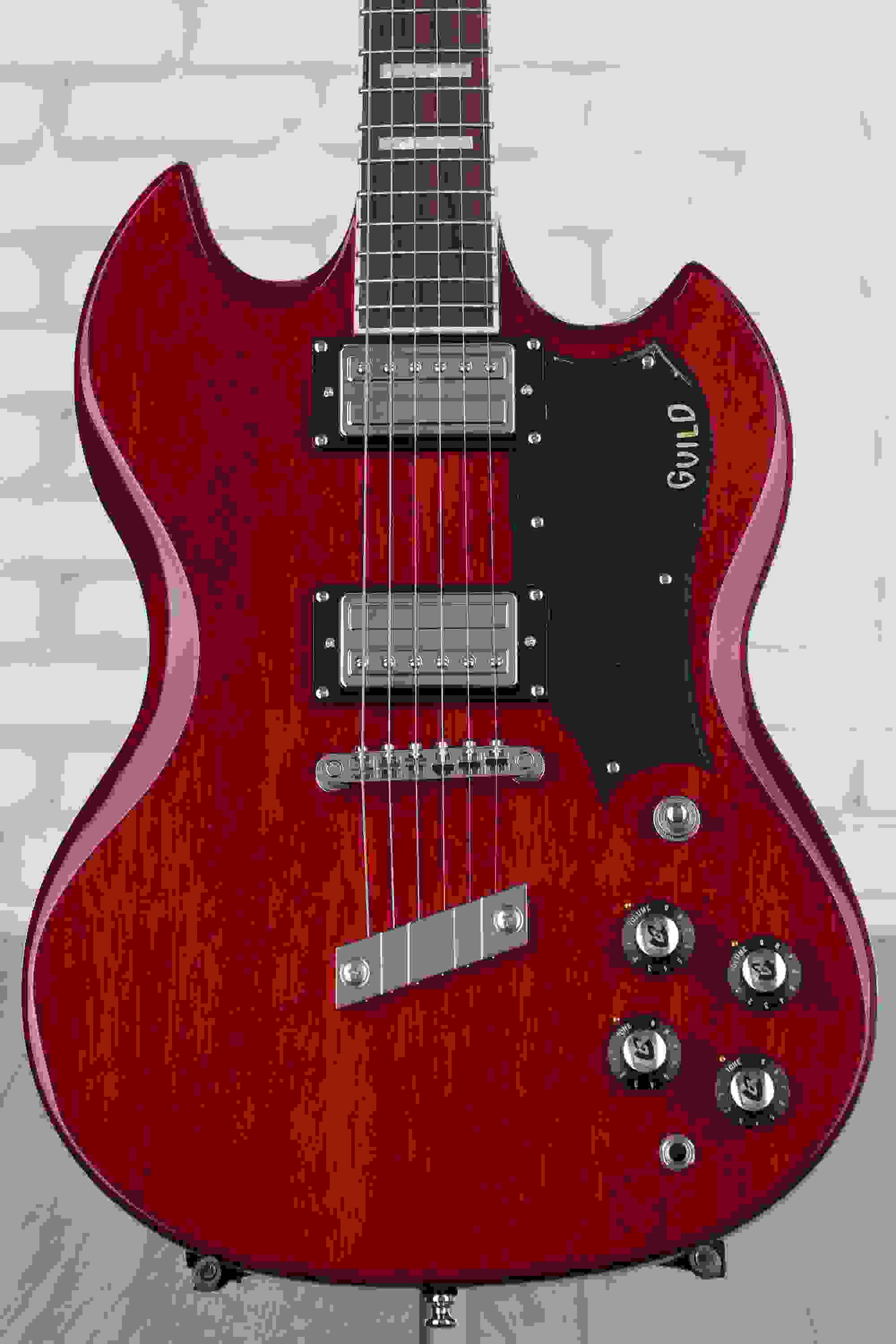 Guild Polara Deluxe Electric Guitar - Cherry Red | Sweetwater