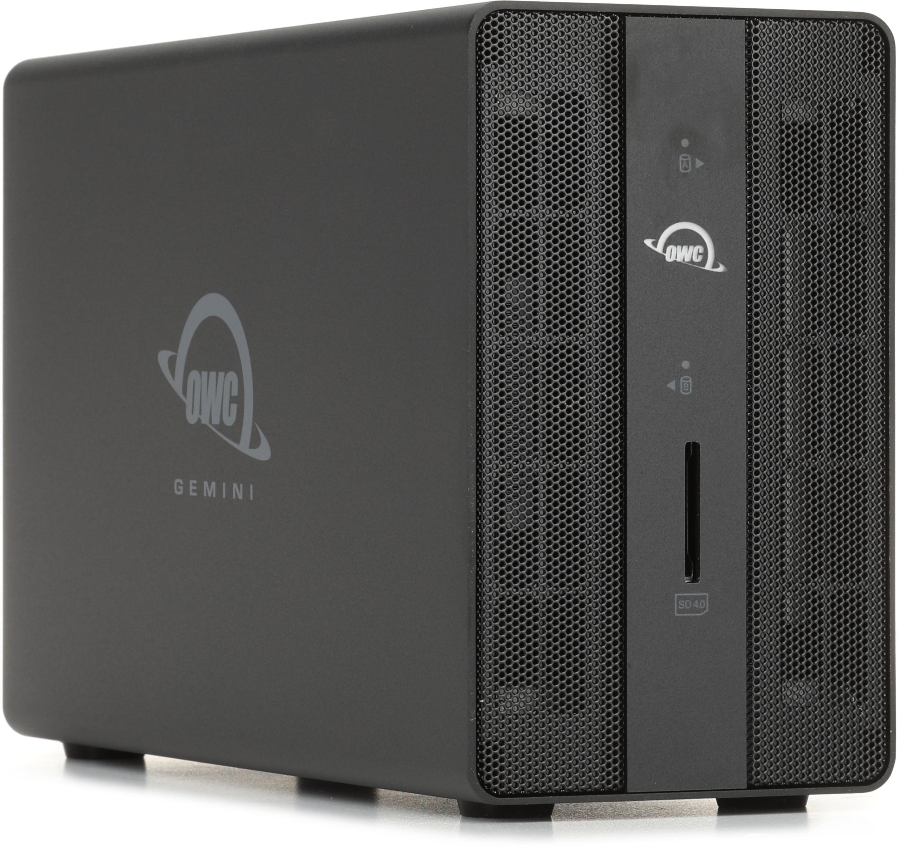 OWC Gemini Thunderbolt Dock and Dual-bay RAID Enclosure - 24TB | Sweetwater