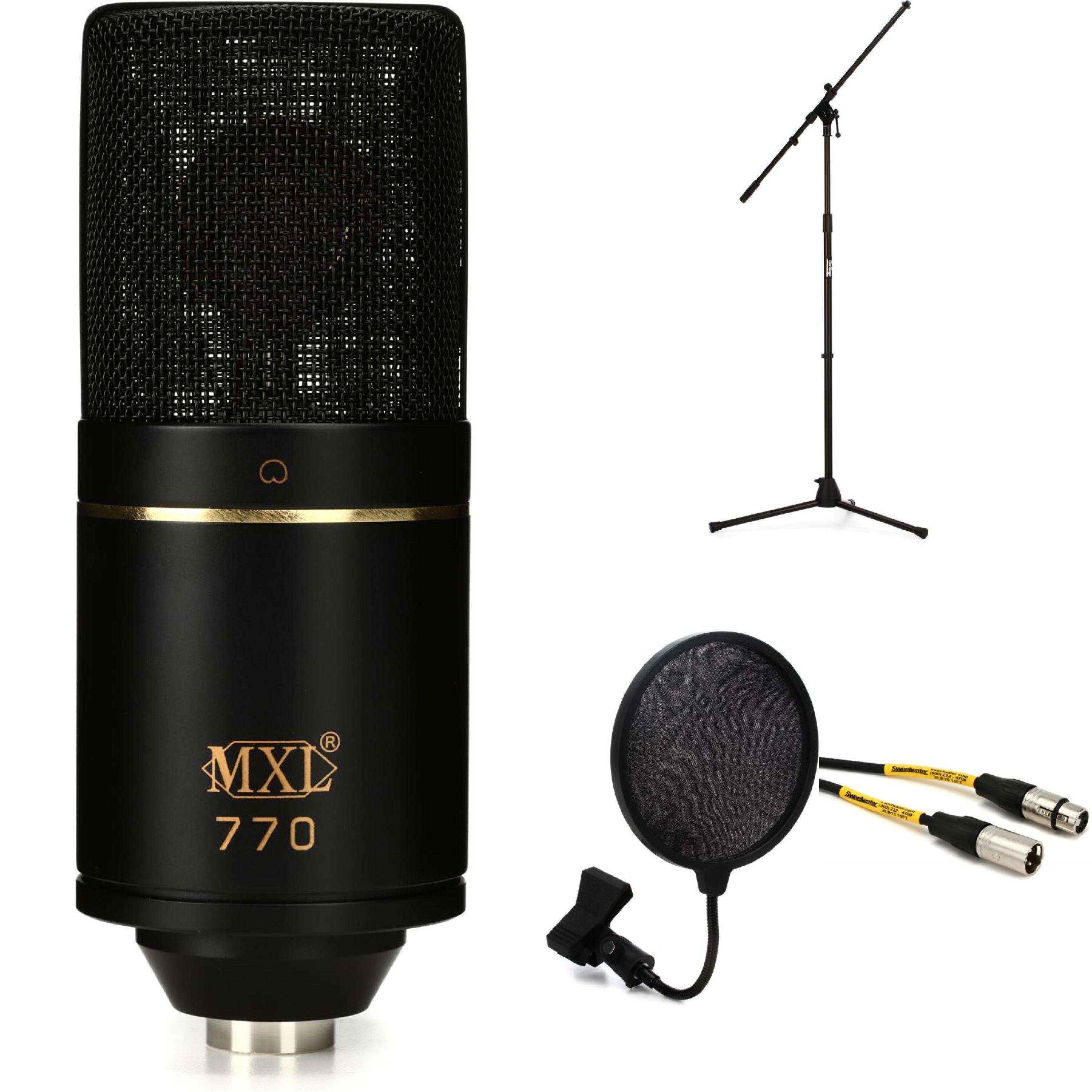 MXL 770 Large-diaphragm Condenser Microphone with Boom Stand, Pop ...