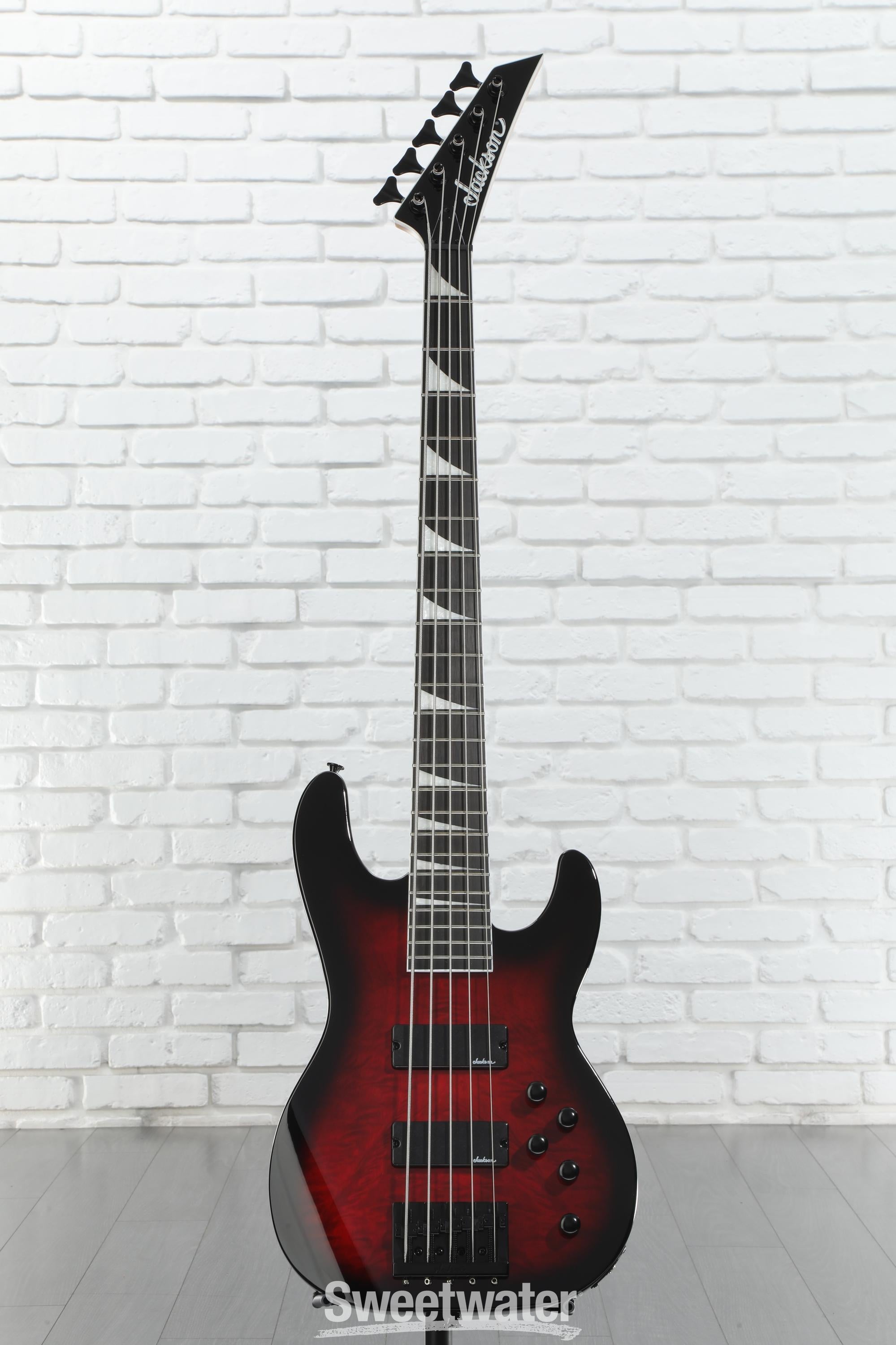 Jackson Concert Bass JS3VQ - Transparent Red Burst | Sweetwater