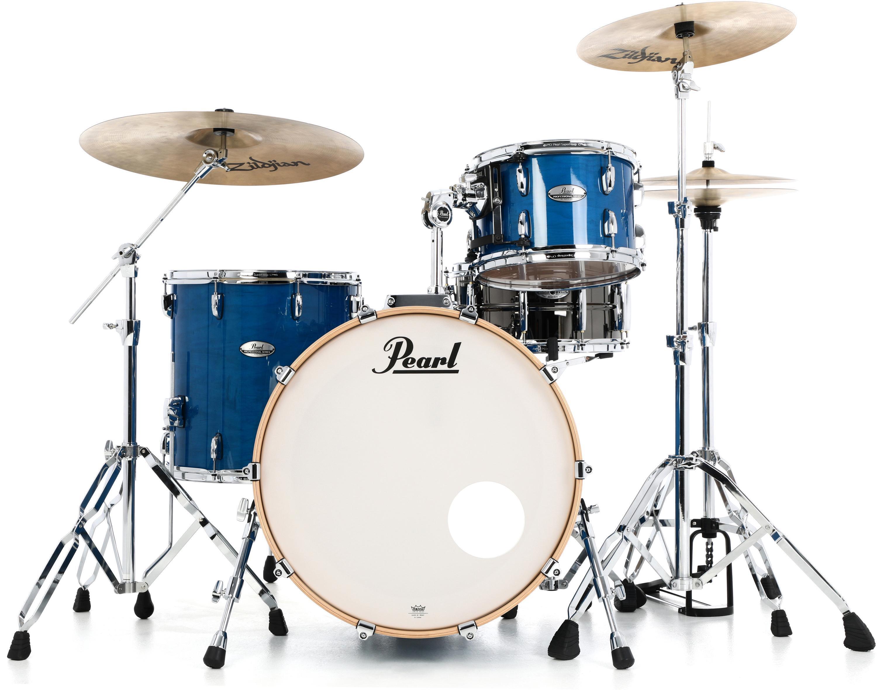Pearl Professional Maple 3-piece Shell Pack - Sheer Blue | Sweetwater