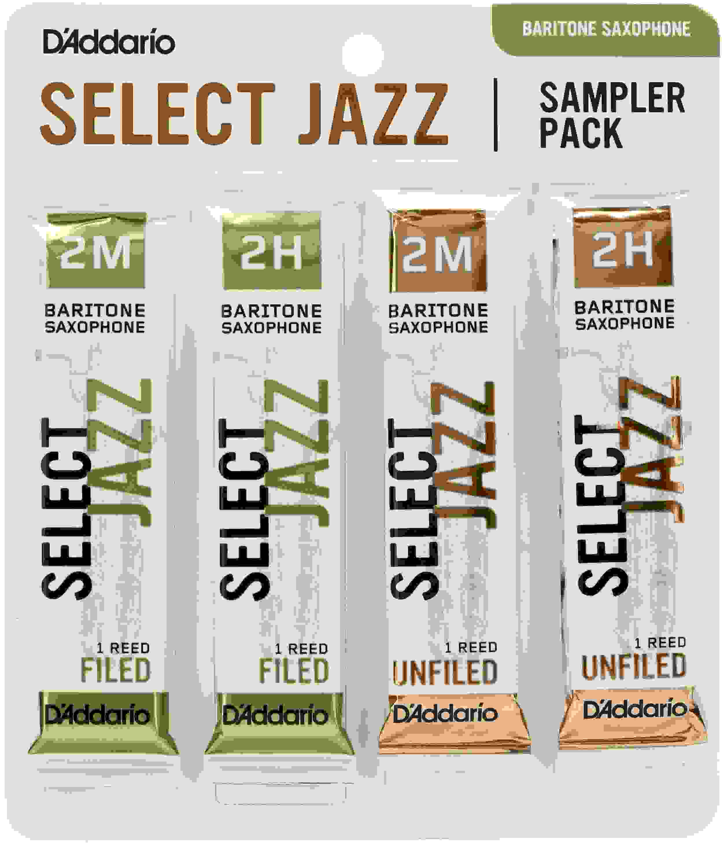 D'Addario DSJ-L2M - Select Jazz Mix Baritone Saxophone Reeds - 2 Medium ...