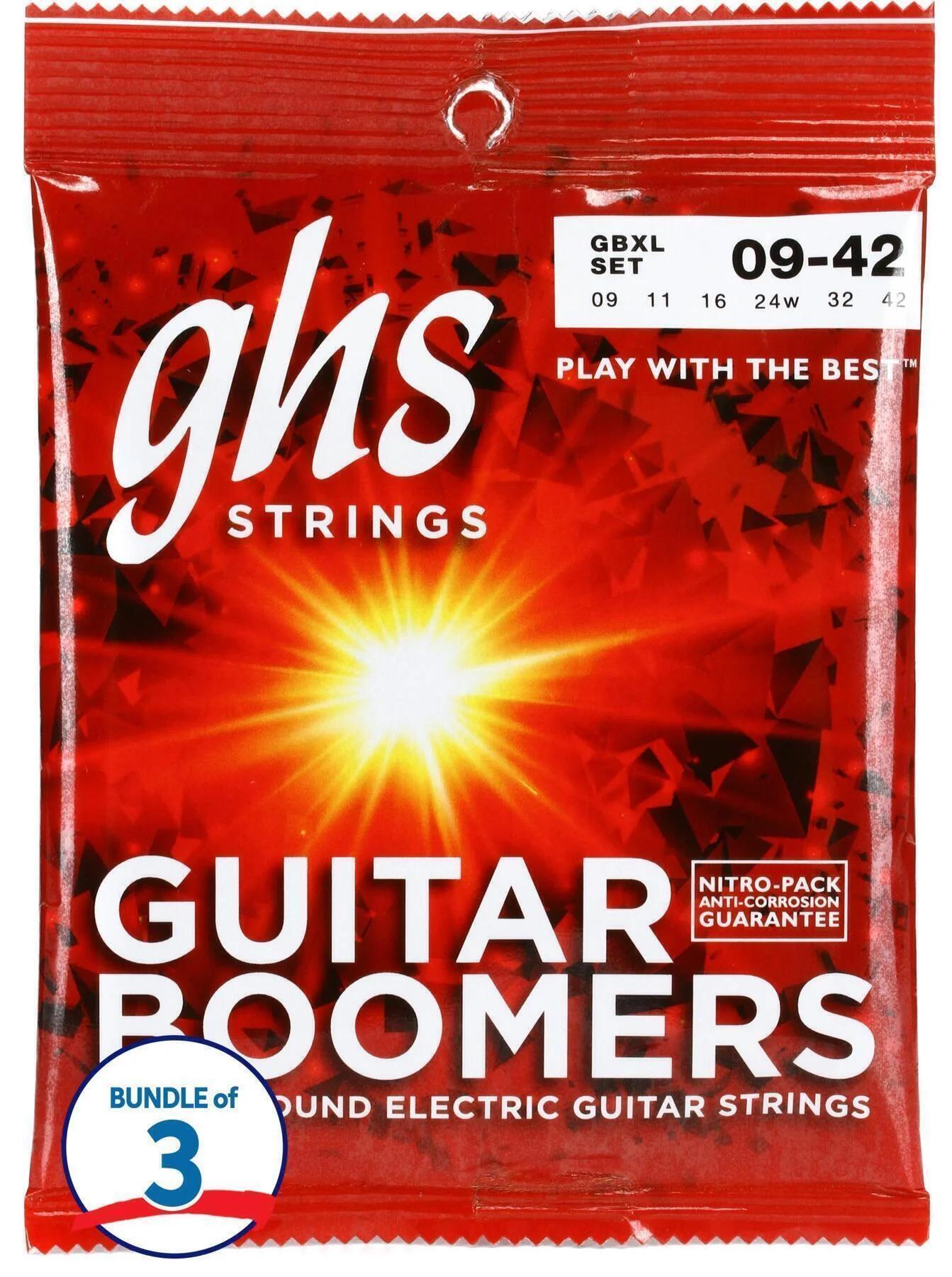 GHS GBXL Guitar Boomers Electric Guitar Strings (3 Pack) - .009-.042 ...