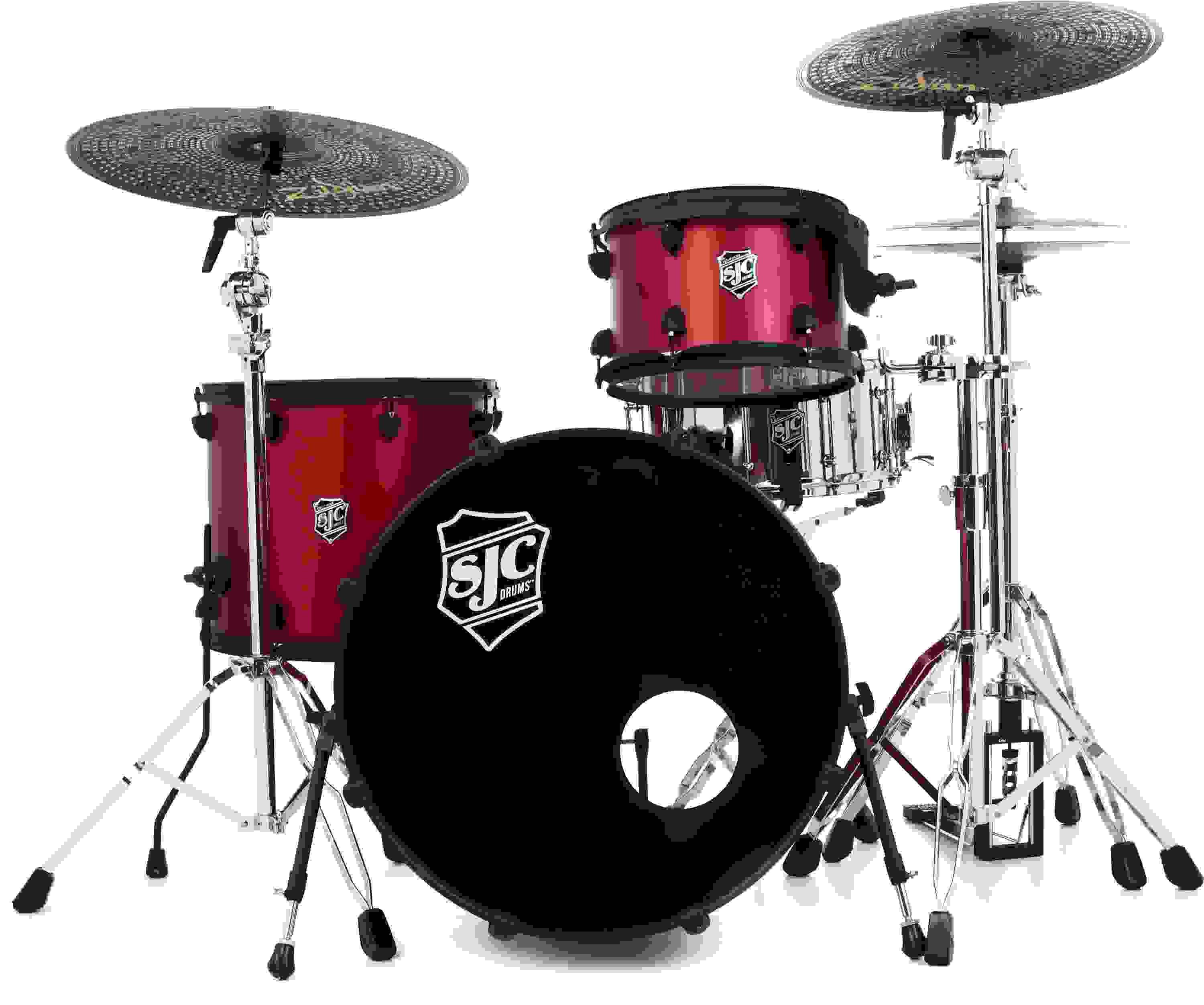 SJC Custom Drums Pathfinder Series 3-piece Shell Pack - Firecracker Red, Sweetwater Exclusive