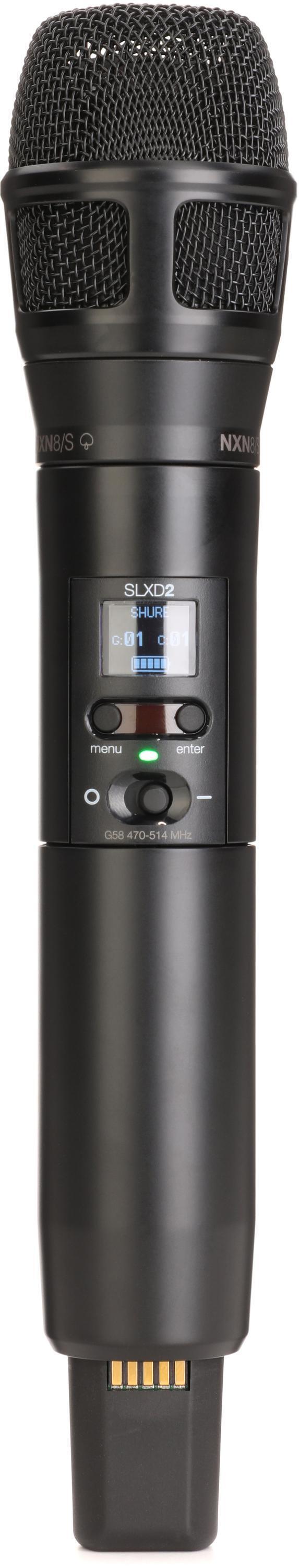 Shure SLXD2/Nexadyne Wireless Handheld Microphone Transmitter - Black | Sweetwater