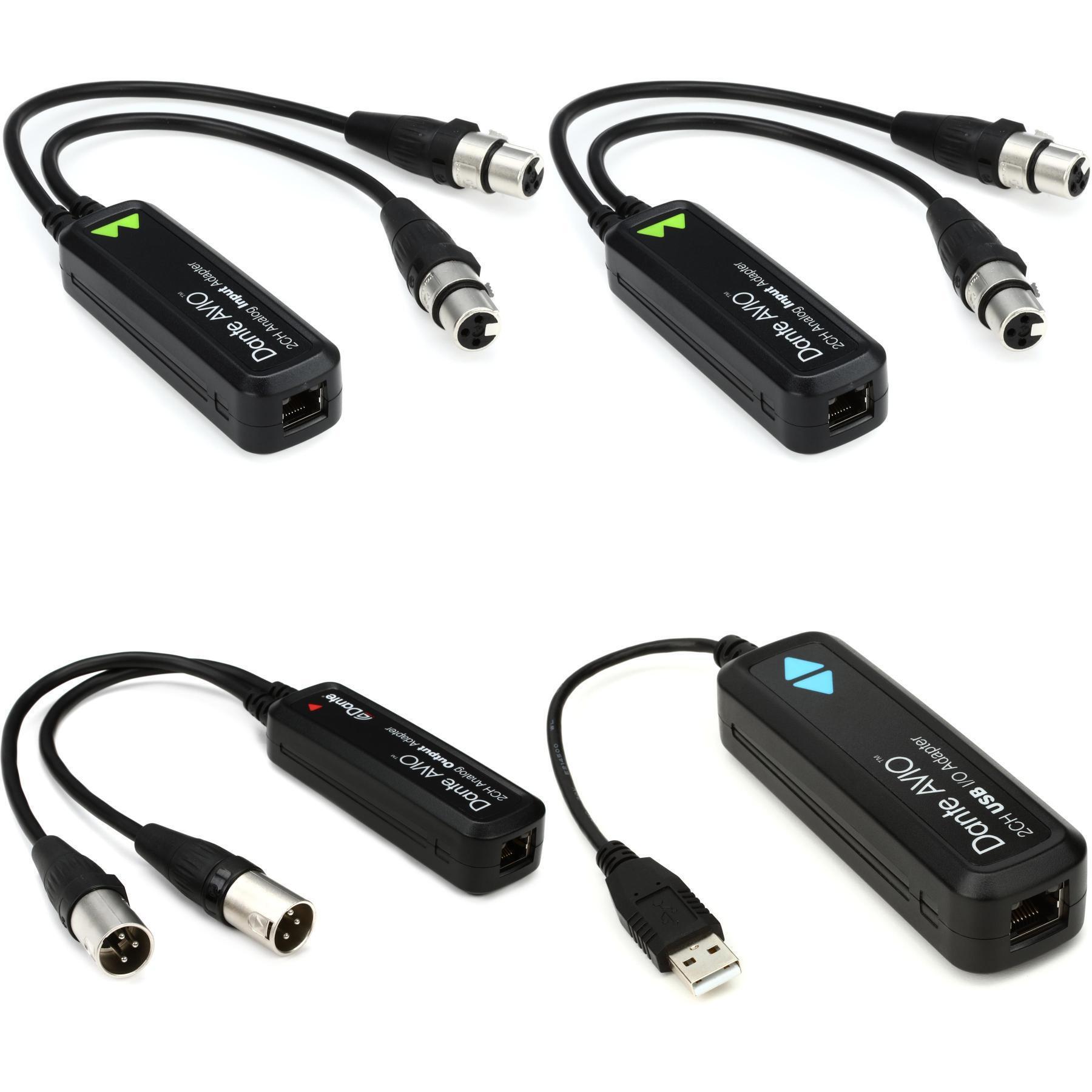 Audinate Dante AVIO 4 Input/2 Output Analog Adapters with USB Bundle ...
