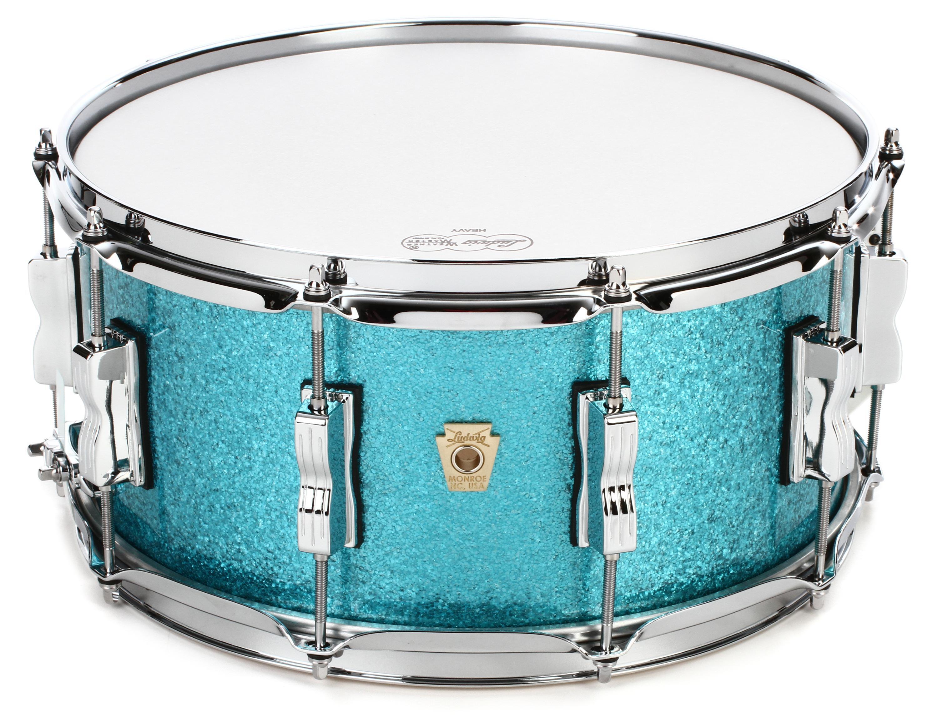 Ludwig Classic Maple Snare Drum with P86 Throw Off - 6.5" x 14" Teal ...