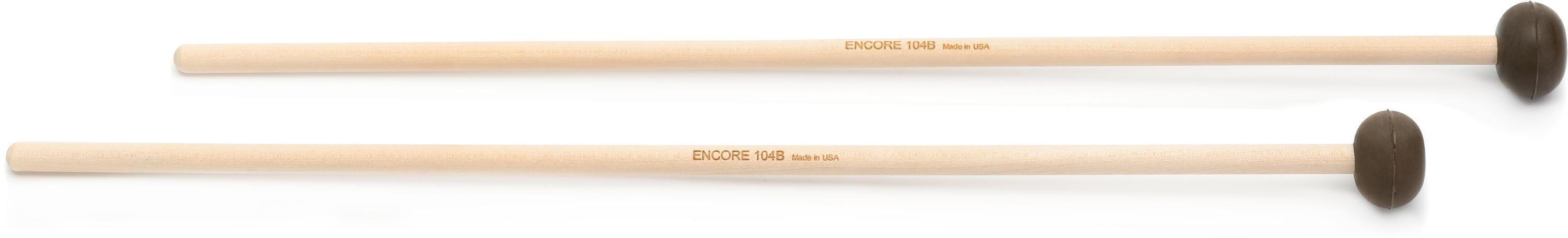 Encore Mallets 104B Unwound Series Mallets - Oval Medium Rubber, Birch ...