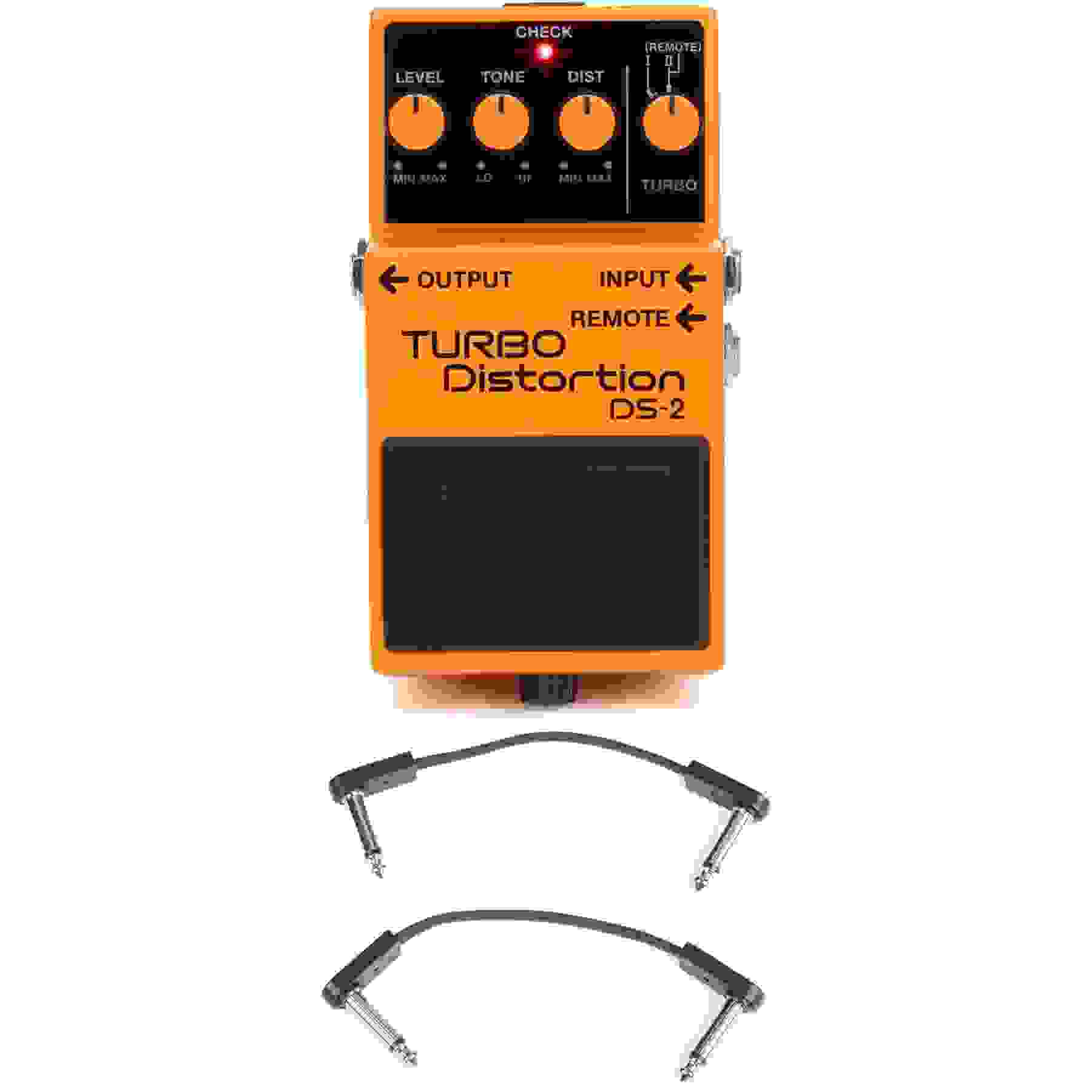 Boss DS-2 Turbo Distortion Pedal with EBS Patch Cables | Sweetwater