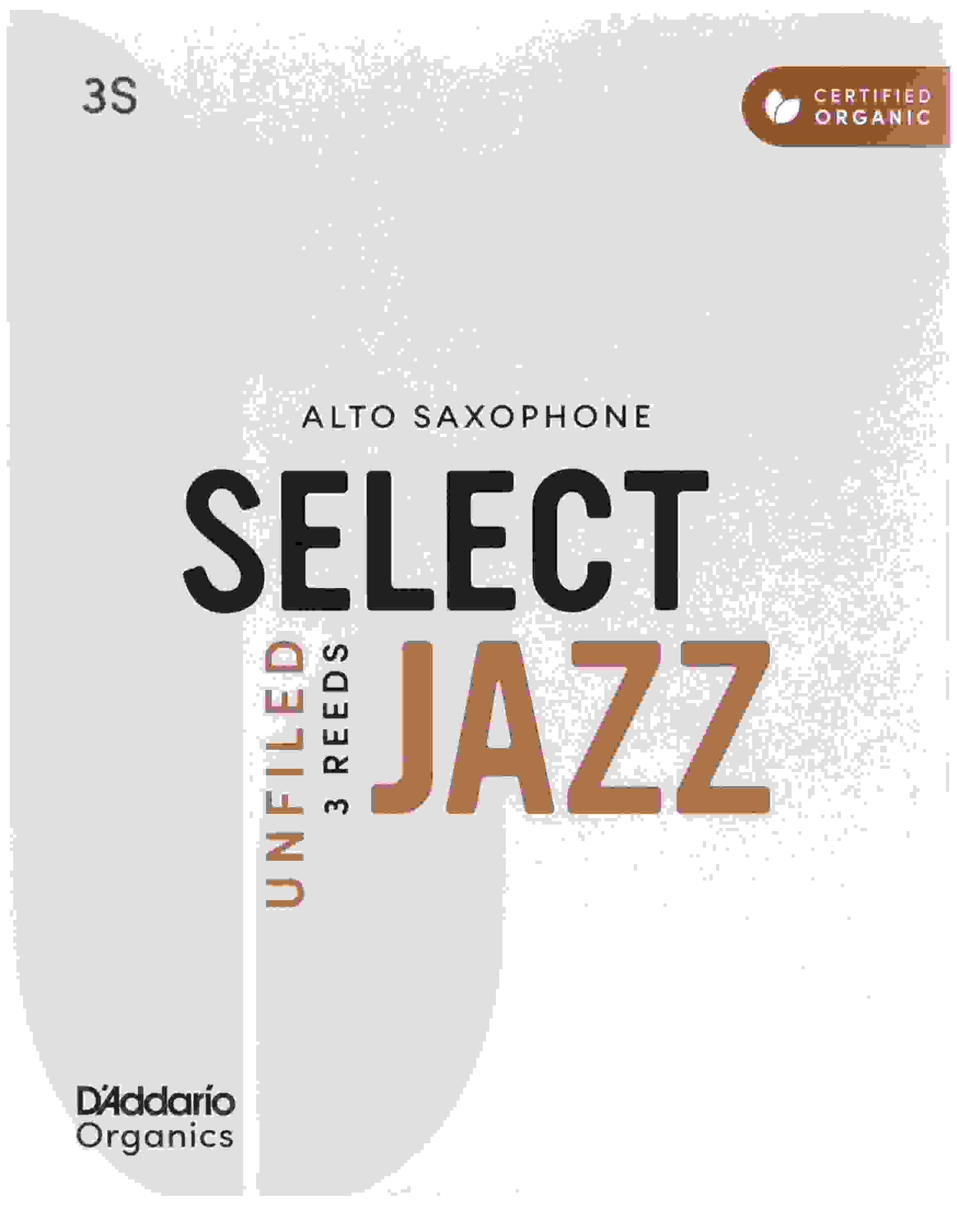 D'Addario Organics Select Jazz Unfiled Alto Saxophone Reeds - 3 Soft (3 ...