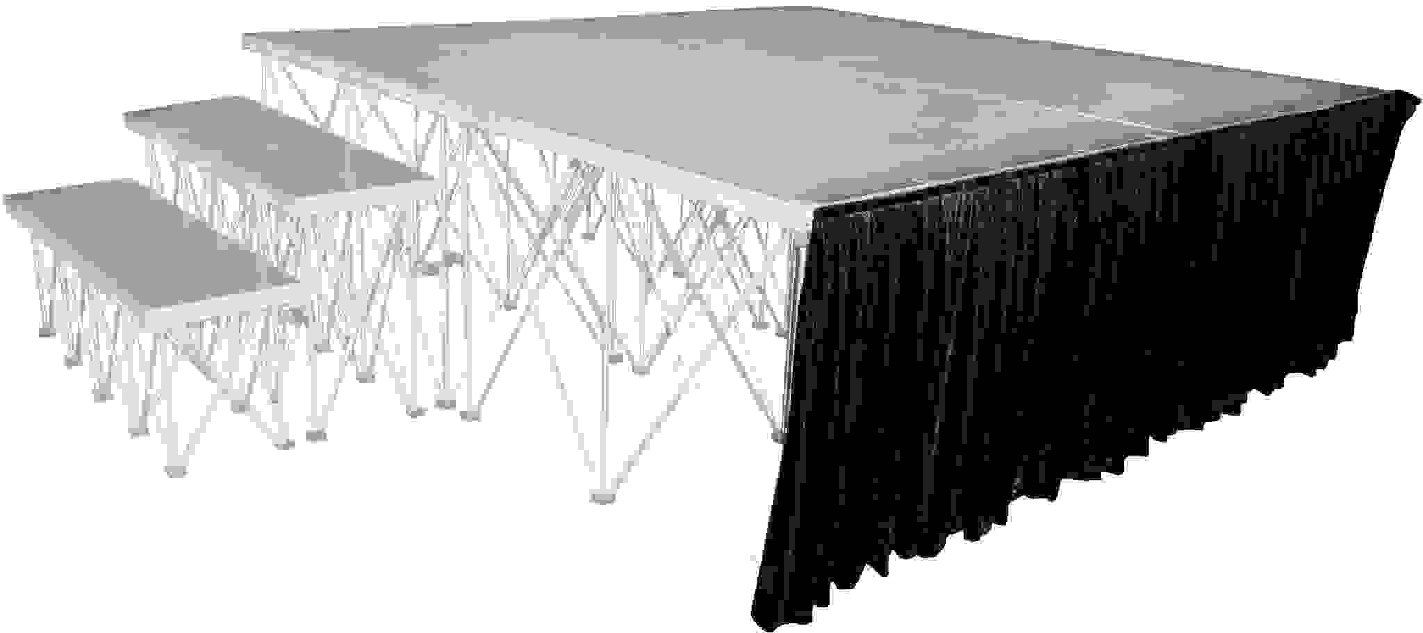 ProX Portable Stage Skirt - 8 feet x 8 inches, Black | Sweetwater