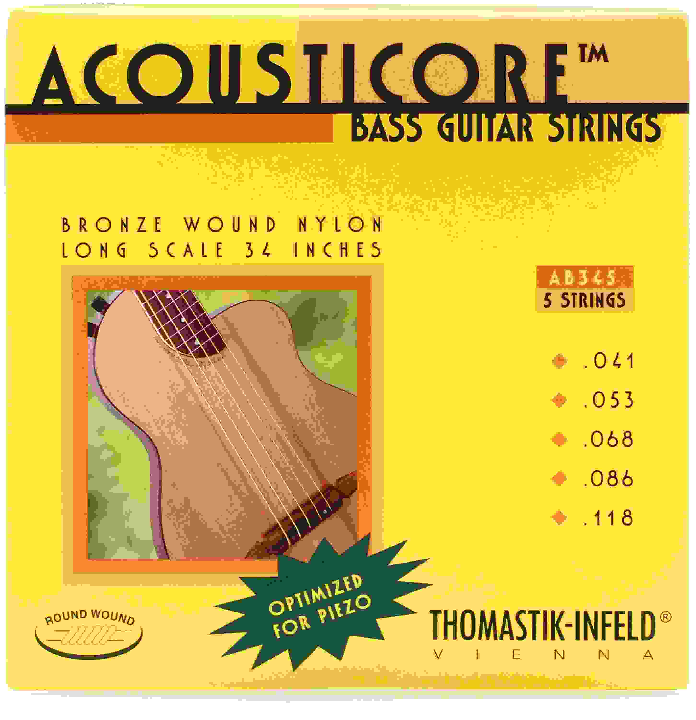 Thomastik-Infeld AB345 Acousticore Acoustic Bass Guitar Strings - .041 ...