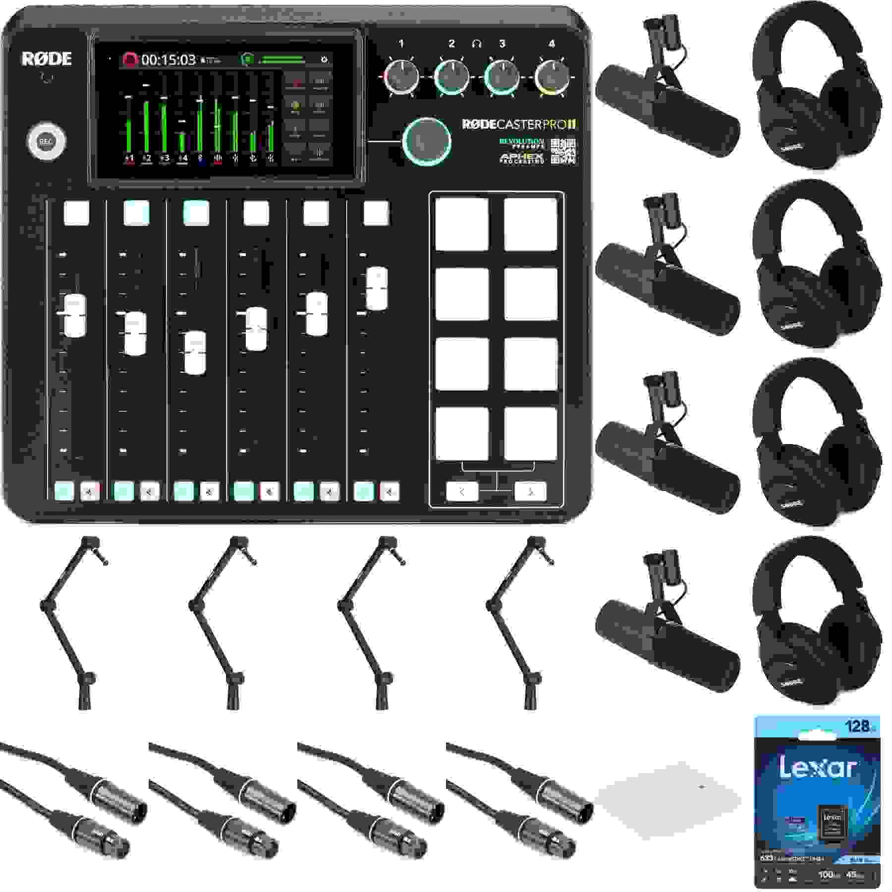 Rode Rodecaster Pro II SM7B 4 Person Podcasting Bundle | Sweetwater