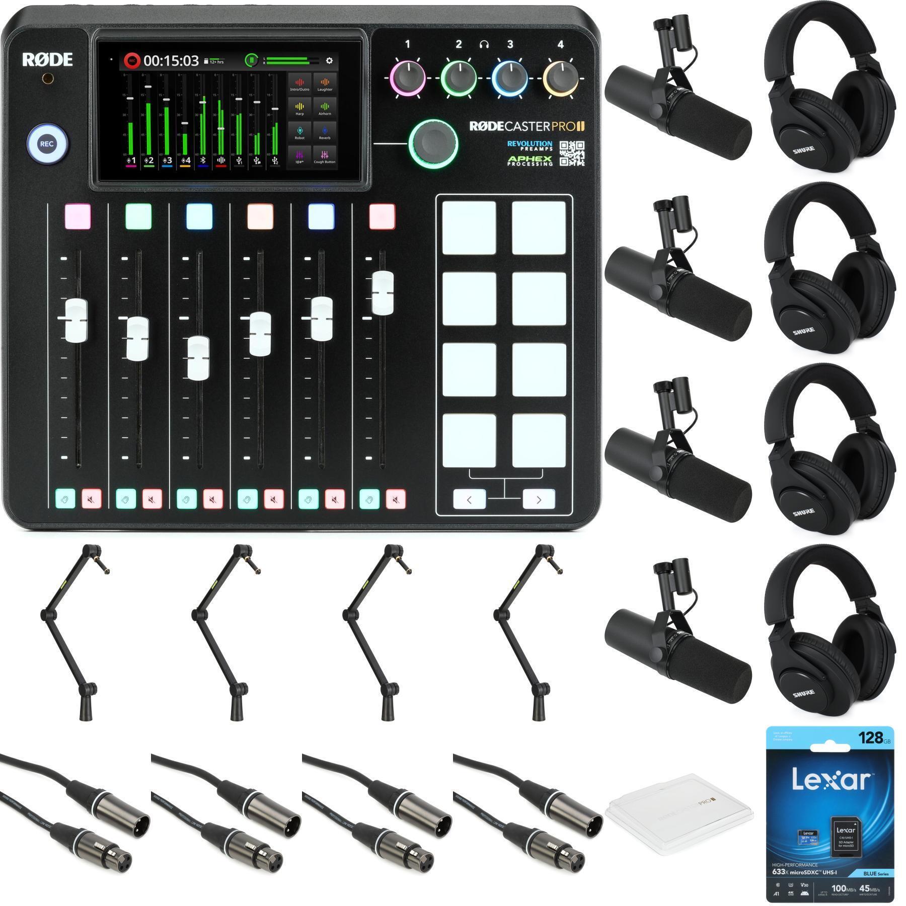 Rode Rodecaster Pro II SM7B 4 Person Podcasting Bundle | Sweetwater