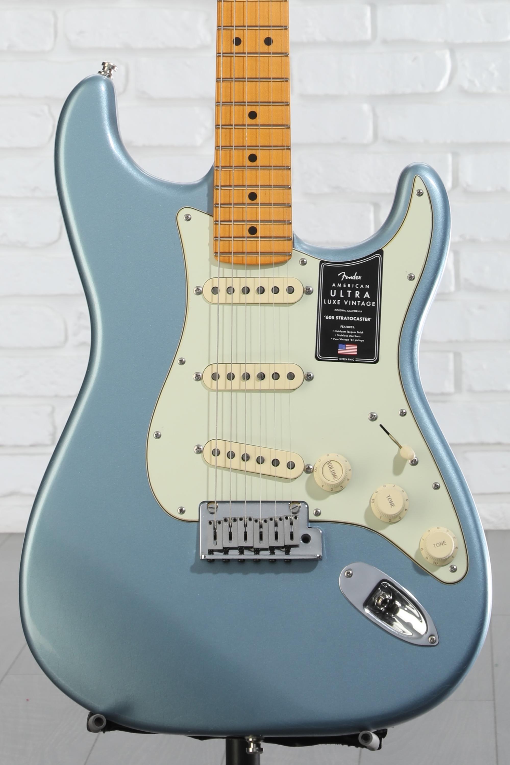 Fender American Ultra Luxe Vintage '60s Stratocaster Electric Guitar - Ice Blue Metallic ...