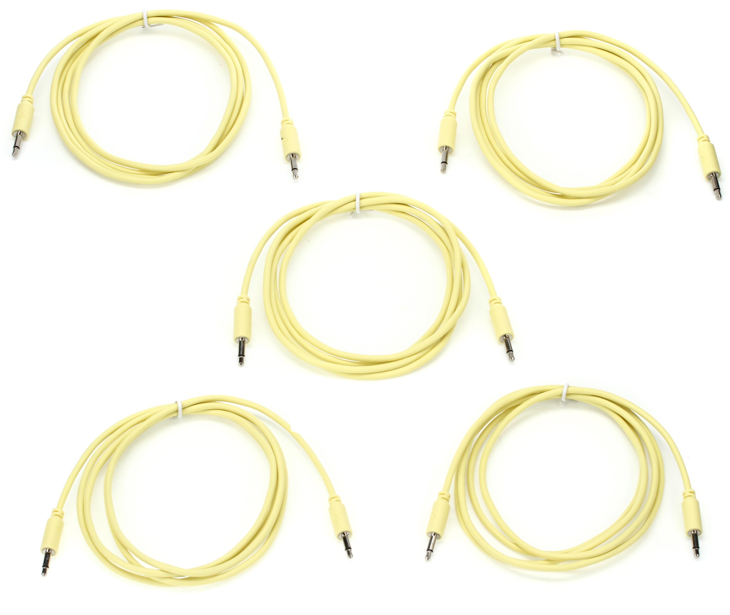 Black Market Eurorack Patch Cable 5-pack - 150cm Yellow | Sweetwater