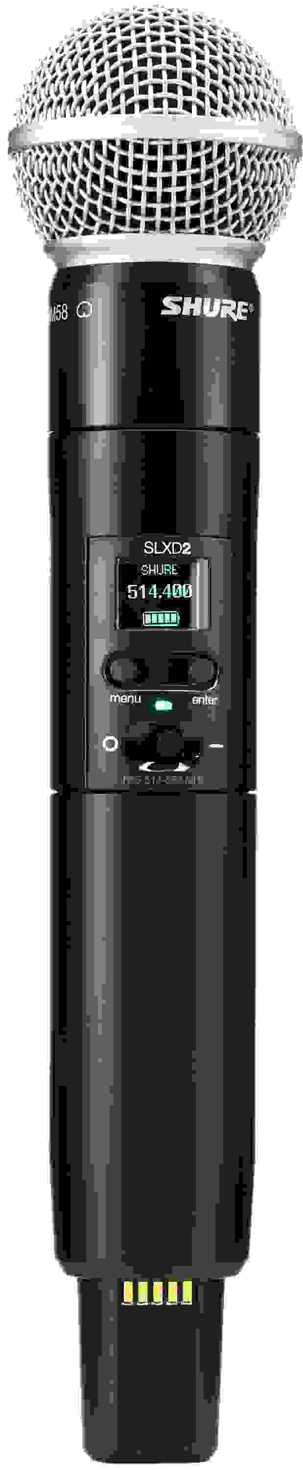 Shure SLXD2/SM58 Wireless Handheld Microphone Transmitter - H55 Band | Sweetwater
