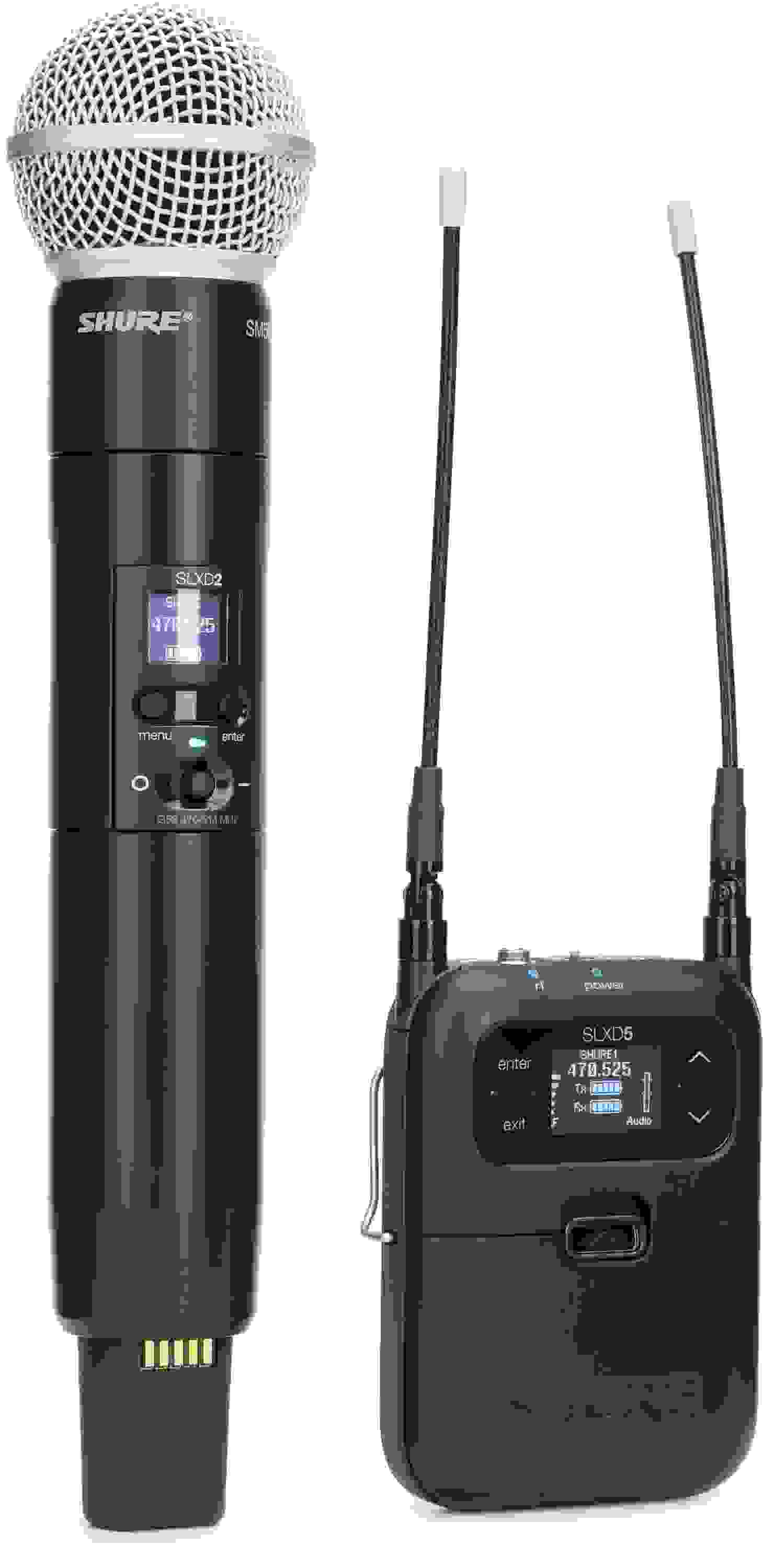 Shure SLXD25/SM58 Digital Wireless Portable Handheld Microphone System - G58 Band | Sweetwater