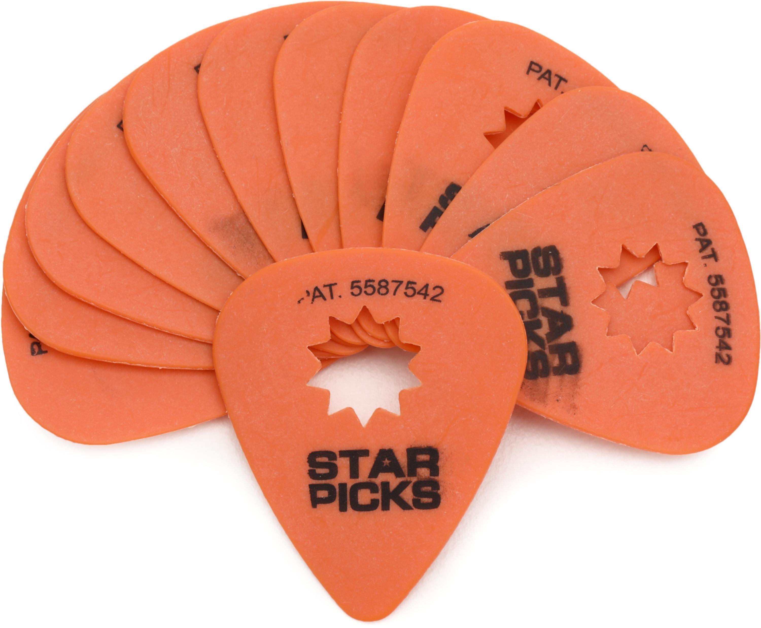 Cleartone Everly Star Picks - .60mm, Orange, 12-pack | Sweetwater