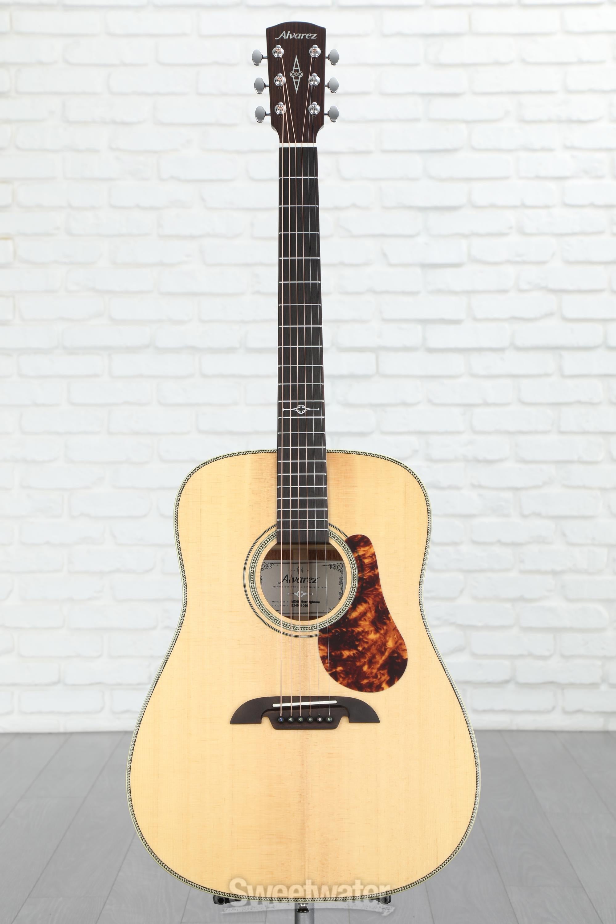 Alvarez MD60 Herringbone Masterworks Series Acoustic Guitar - Natural ...