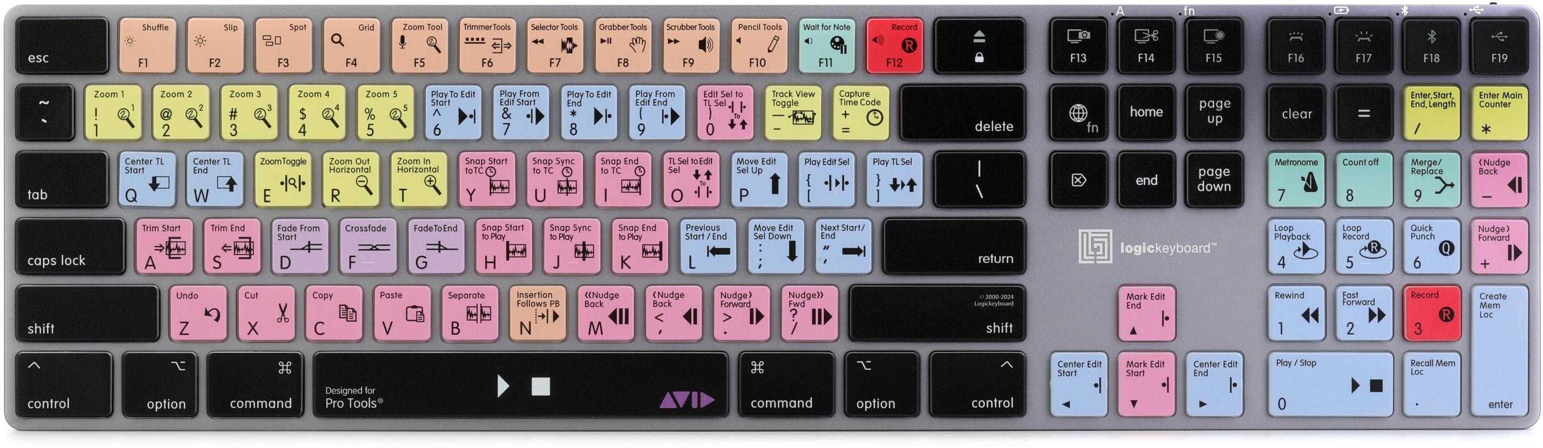 Logickeyboard TITAN Wireless Backlit Keyboard for Avid Pro Tools - Mac ...