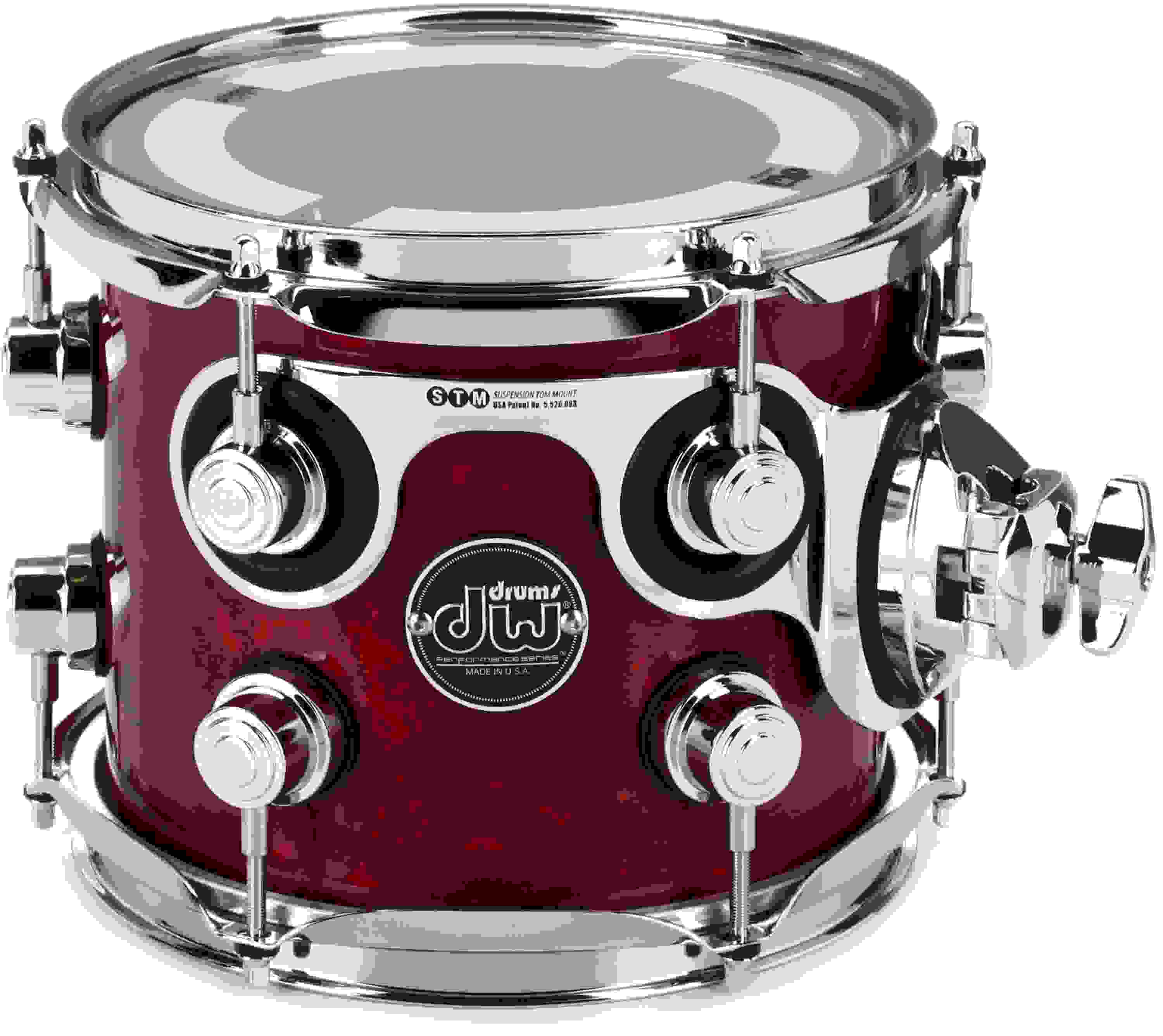 DW Performance Series Mounted Tom - 7 x 8 inch - Cherry Stain Lacquer ...