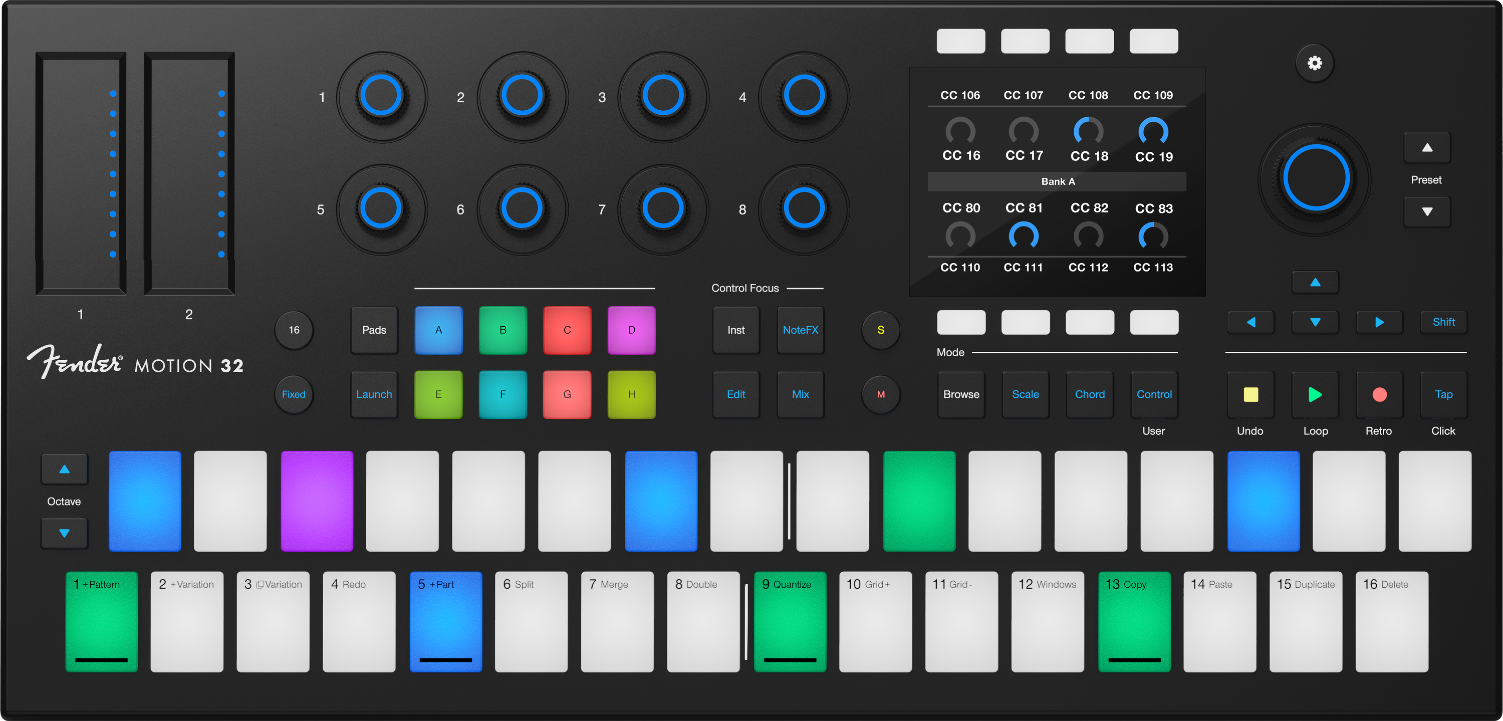 Fender Studio Motion 32 Production and Performance Controller | Sweetwater