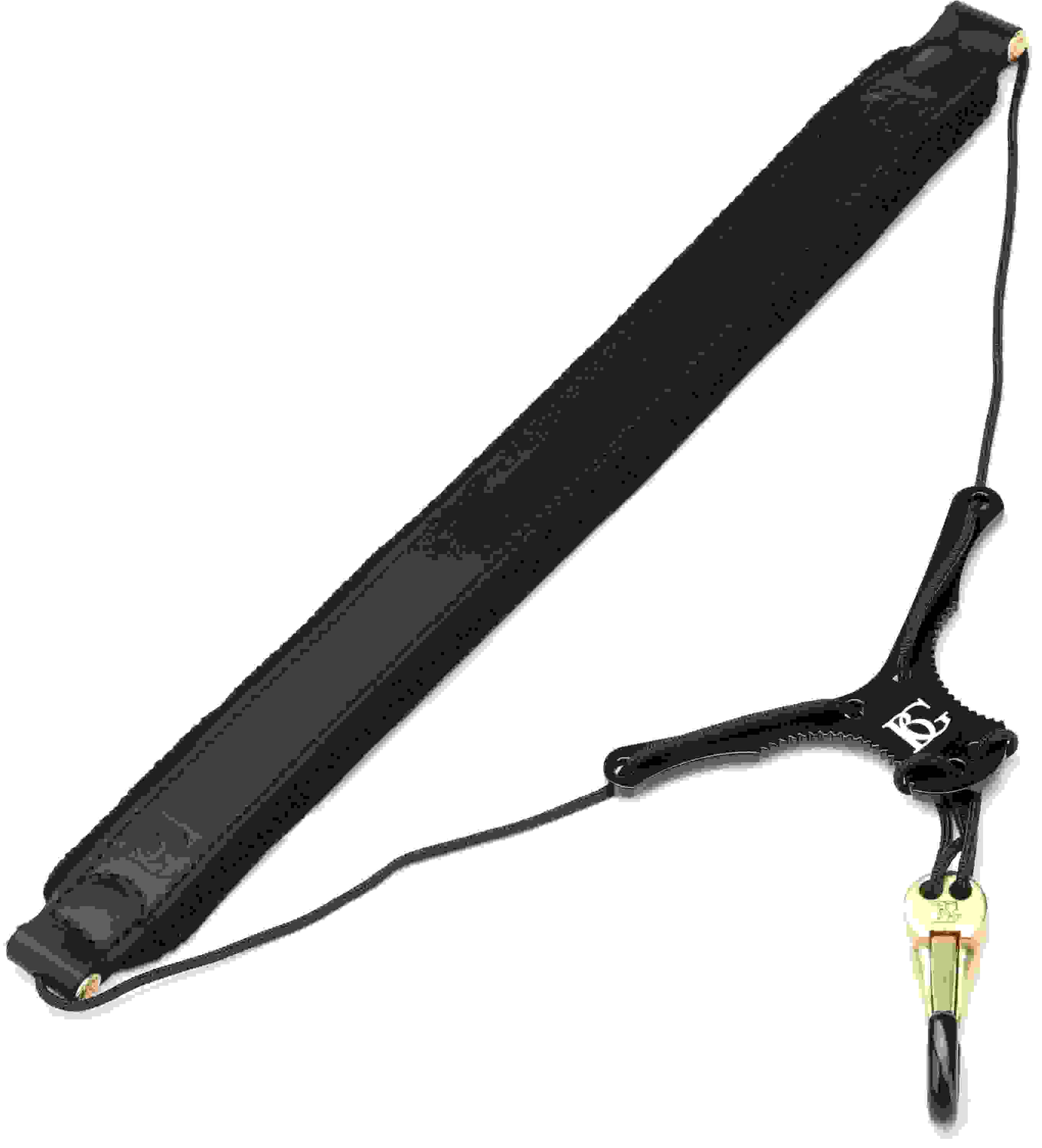 BG BGS20YBMSH Zen Leather Saxophone Strap - Black | Sweetwater
