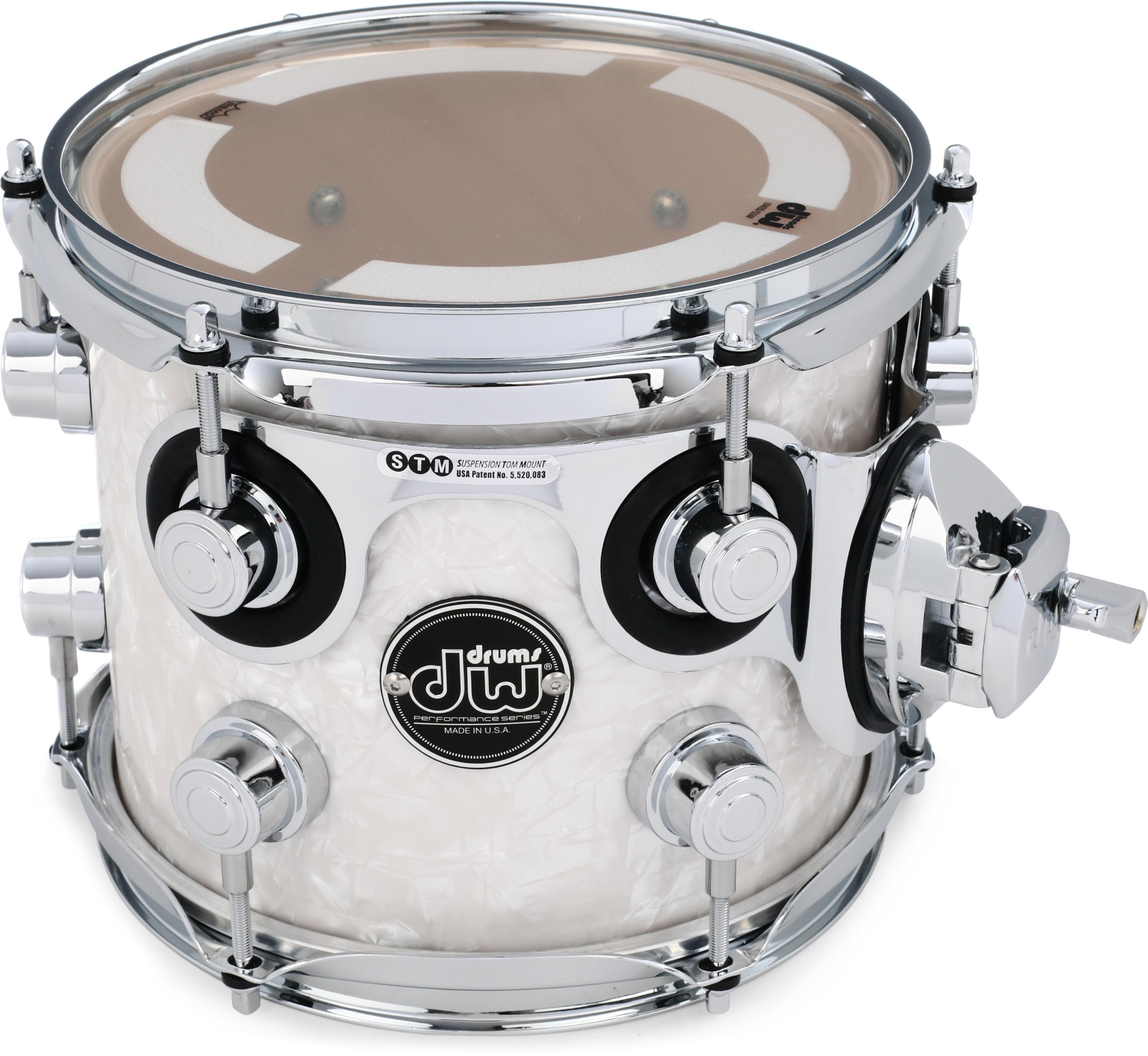 DW Performance Series Mounted Tom - 7 x 8 inch - White Marine FinishPly ...