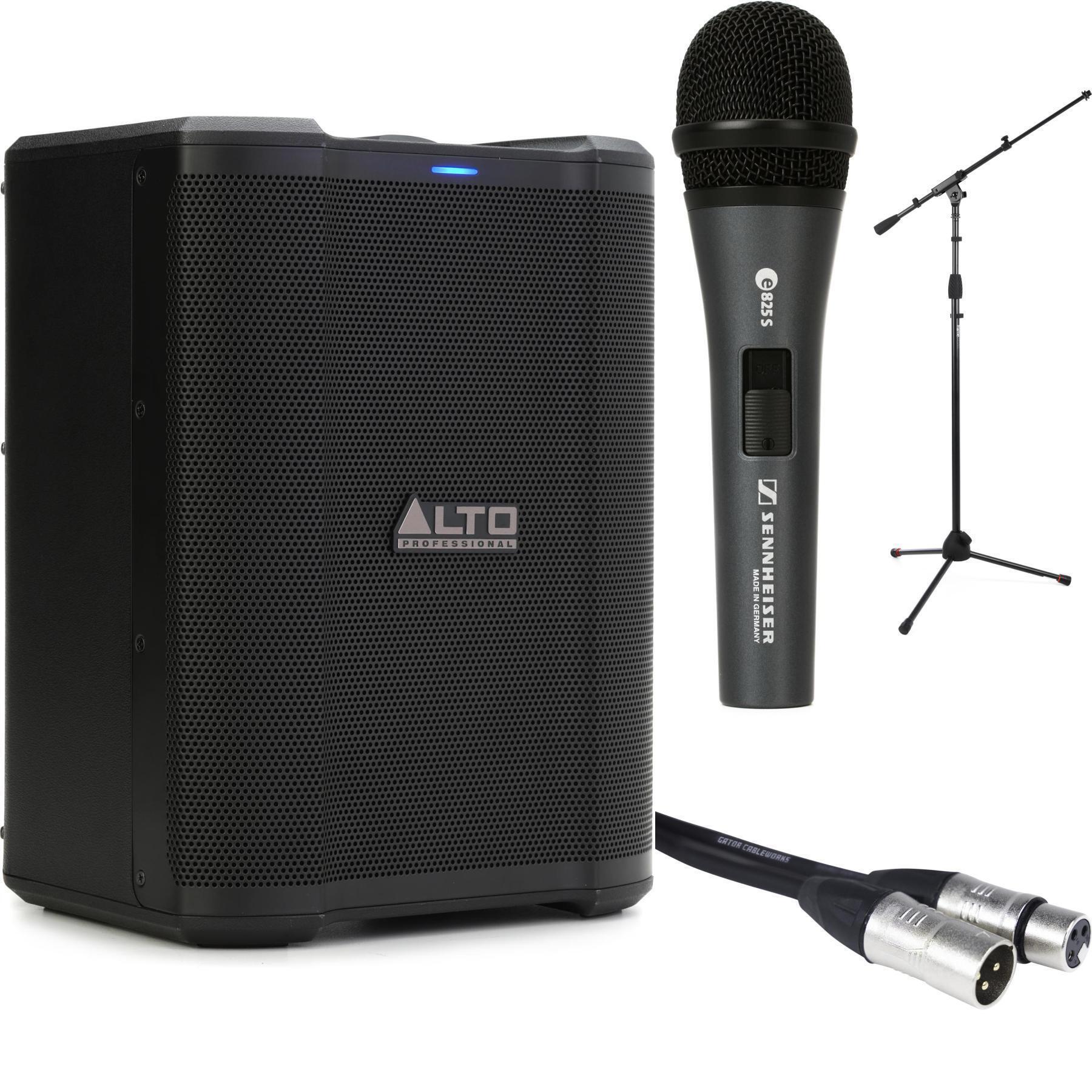 Alto Professional Busker Portable 200W-watt Battery-powered PA Speaker and Sennheiser e 825-S ...