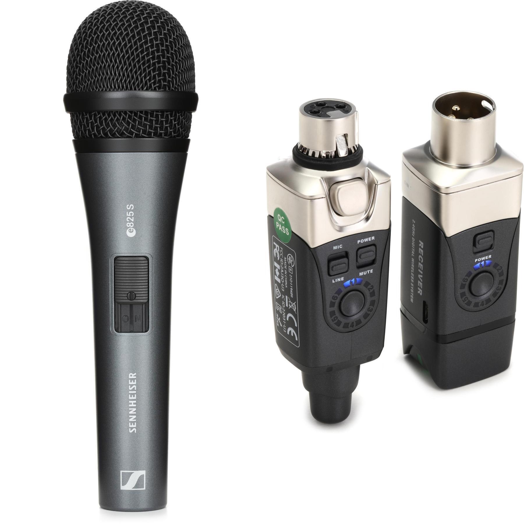 Sennheiser e 825-S Cardioid Dynamic Vocal Microphone and Plug-on Wireless System | Sweetwater