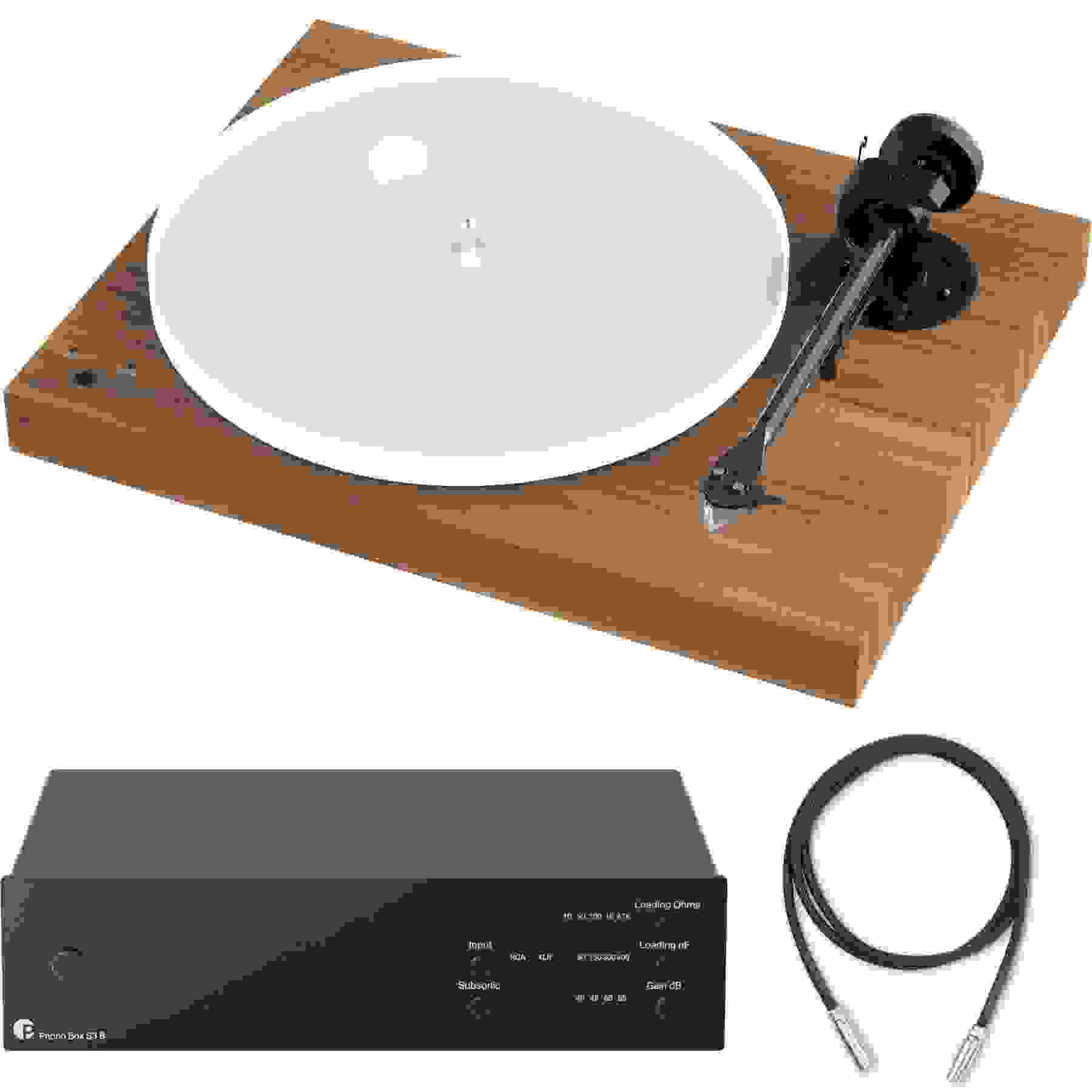 Pro-Ject X1 B True Balanced Turntable and Phono Preamp Bundle - Walnut ...