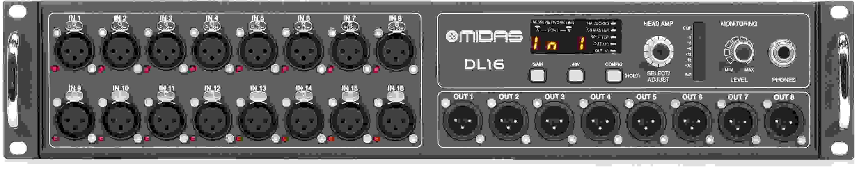 Midas DL16 16-input / 8-output Stage Box | Sweetwater