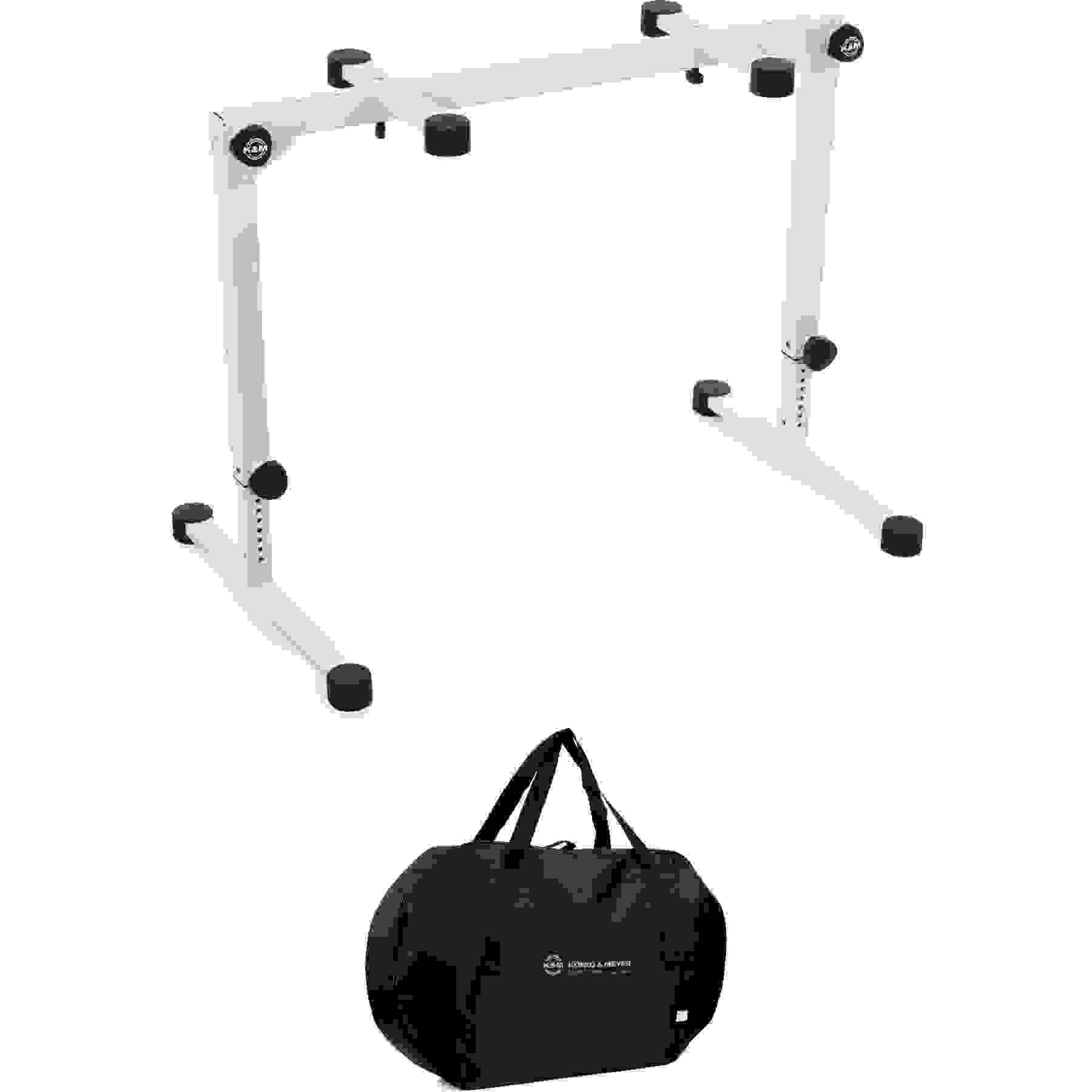 K&M 18820 Omega Pro Keyboard Stand with Carrying Case - Pure White ...