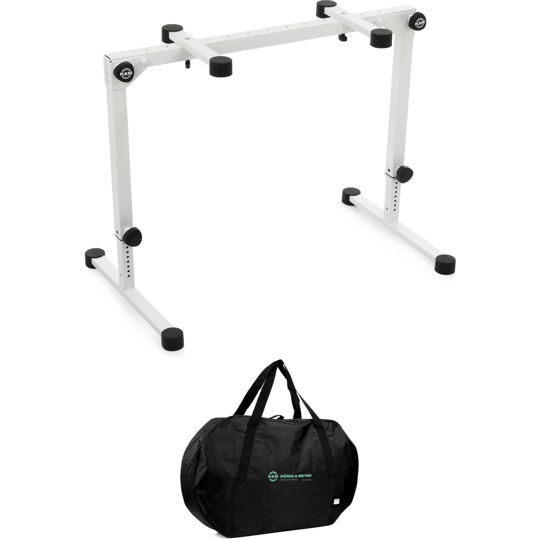 K&M 18820 Omega Pro Keyboard Stand with Carrying Case - Pure White ...