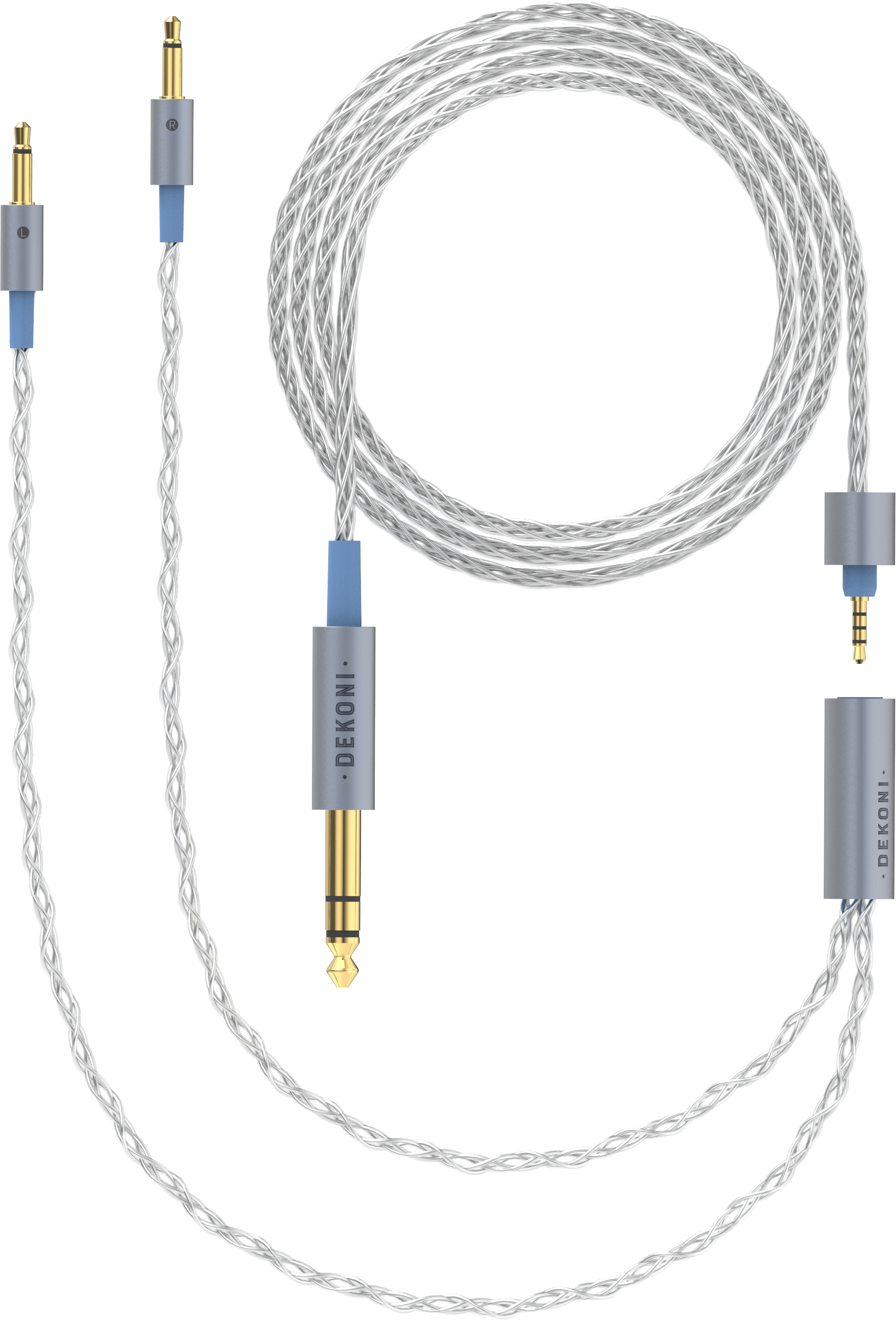 Dekoni Audio Ensemble Pre-split and Post-split Cables with Silver Braid ...
