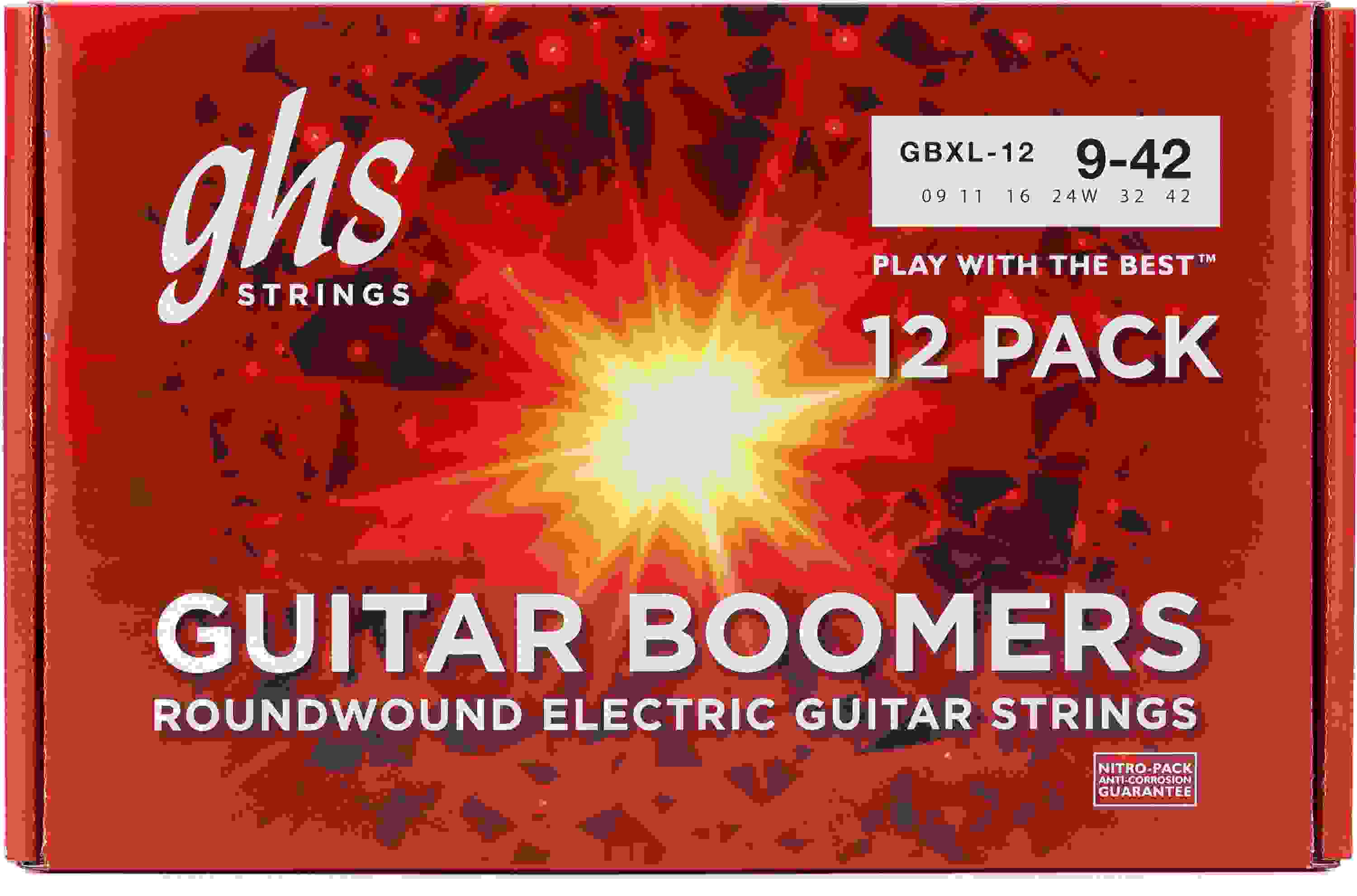 GHS GBXL Guitar Boomers Electric Guitar Strings - .009-.042 Extra Light (12-pack) | Sweetwater