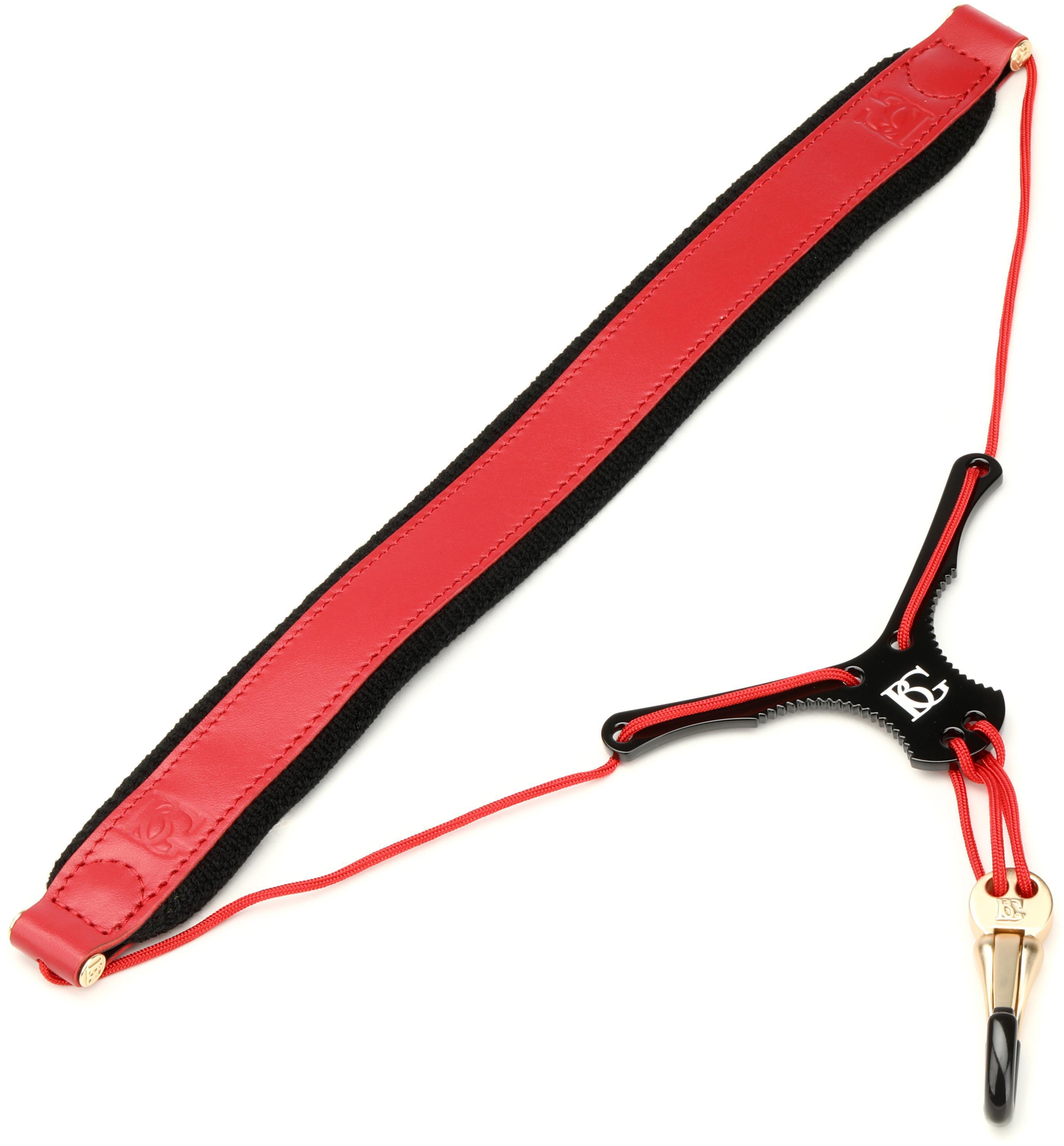 BG S29YBMSH Zen Leather Saxophone Neck Strap - Red | Sweetwater