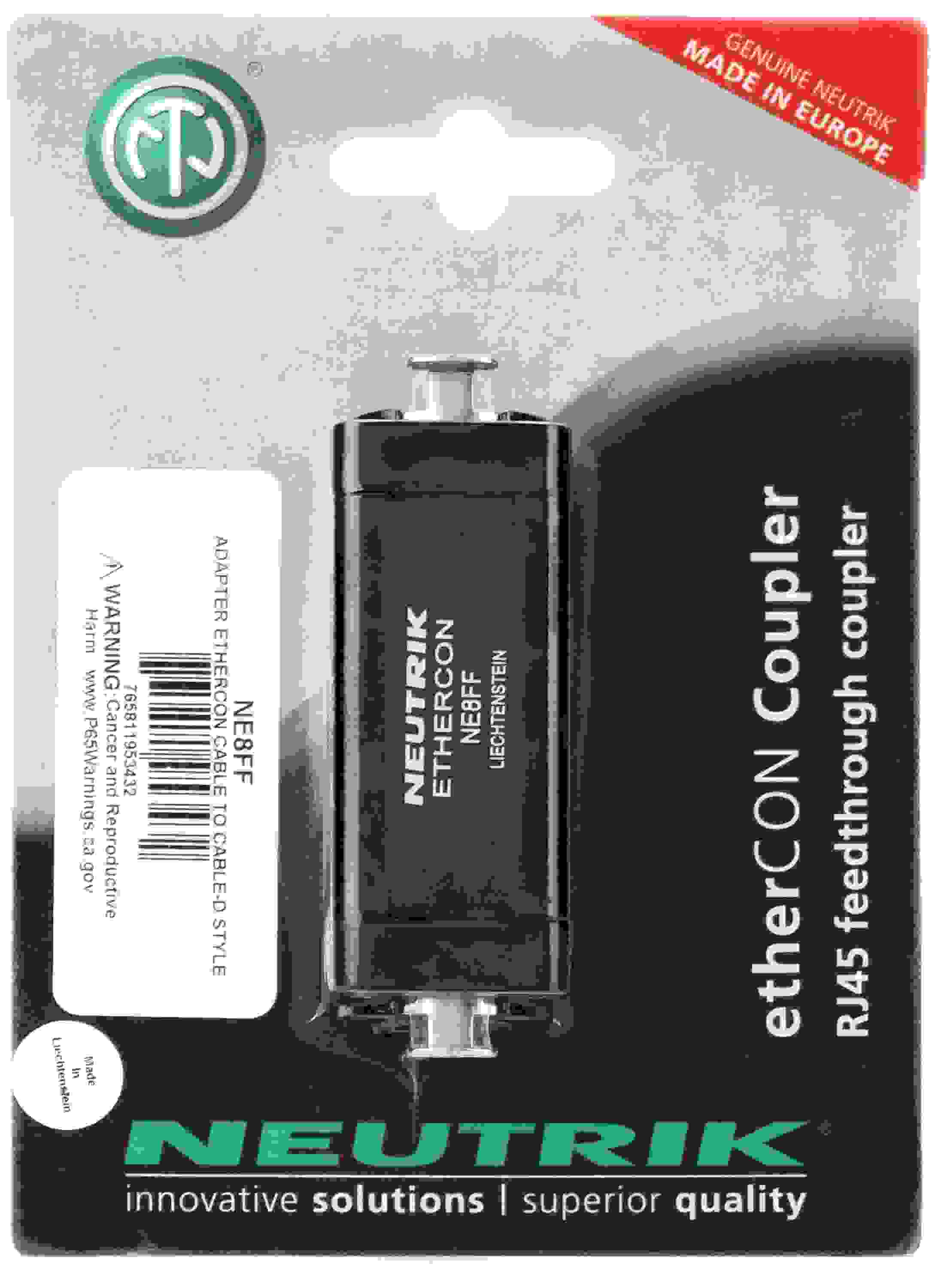 Neutrik NE8FF etherCON RJ45 Feedthrough Coupler | Sweetwater