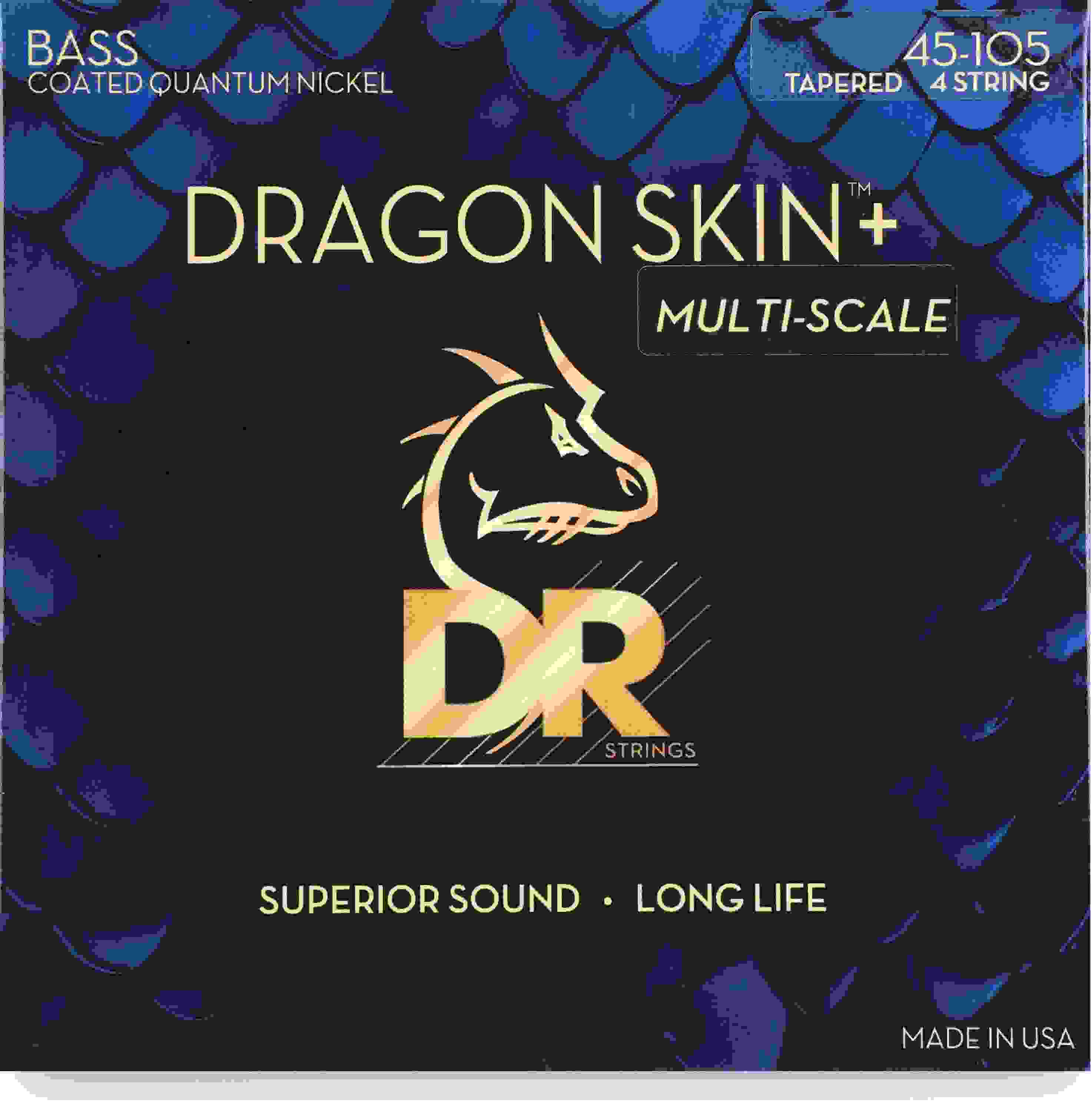 DR Strings Dragon Skin+ Coated Tapered Multi-scale Bass Guitar Strings ...