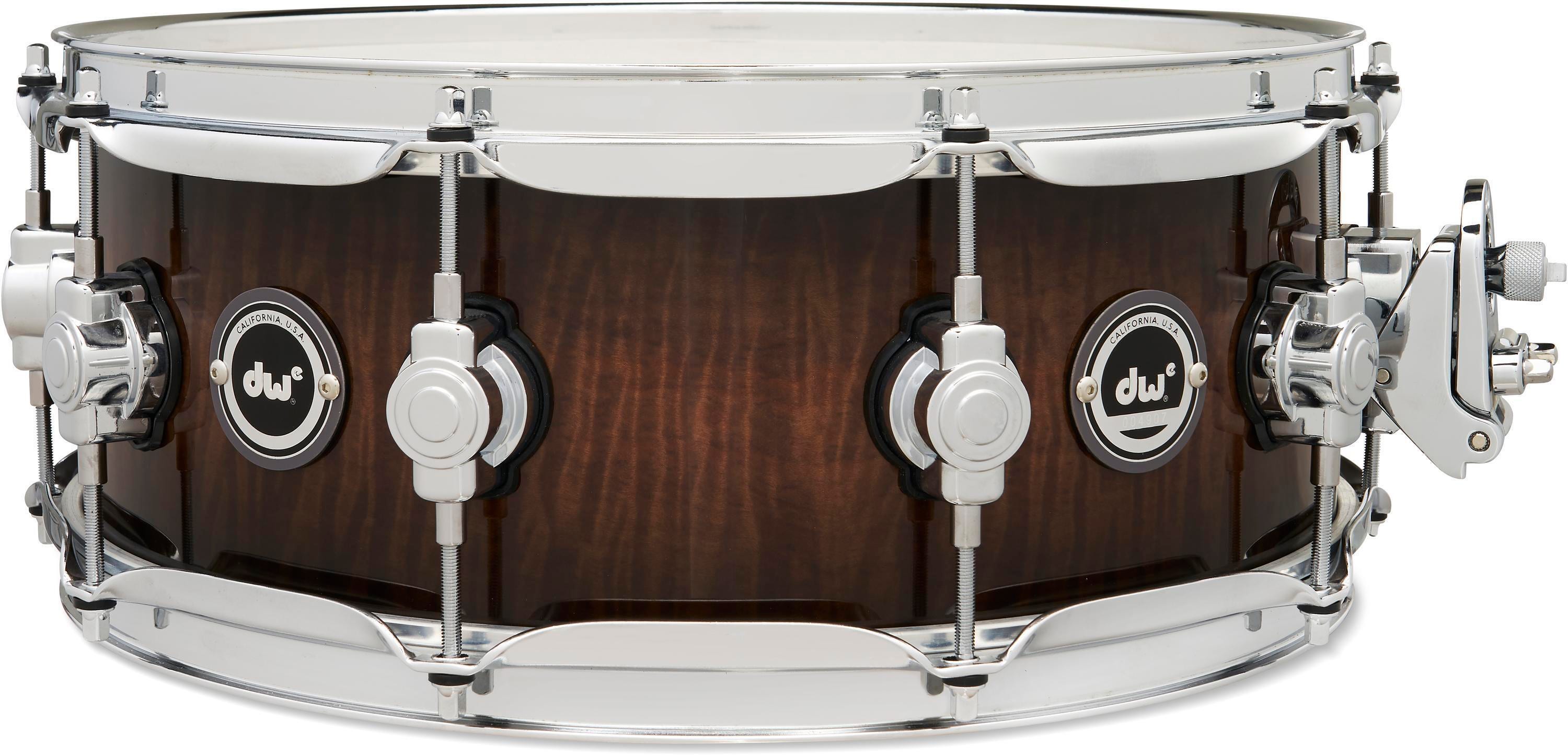 DW DWe Snare Drum - 5 inches x 14 inches, Curly Maple Burst Exotic ...