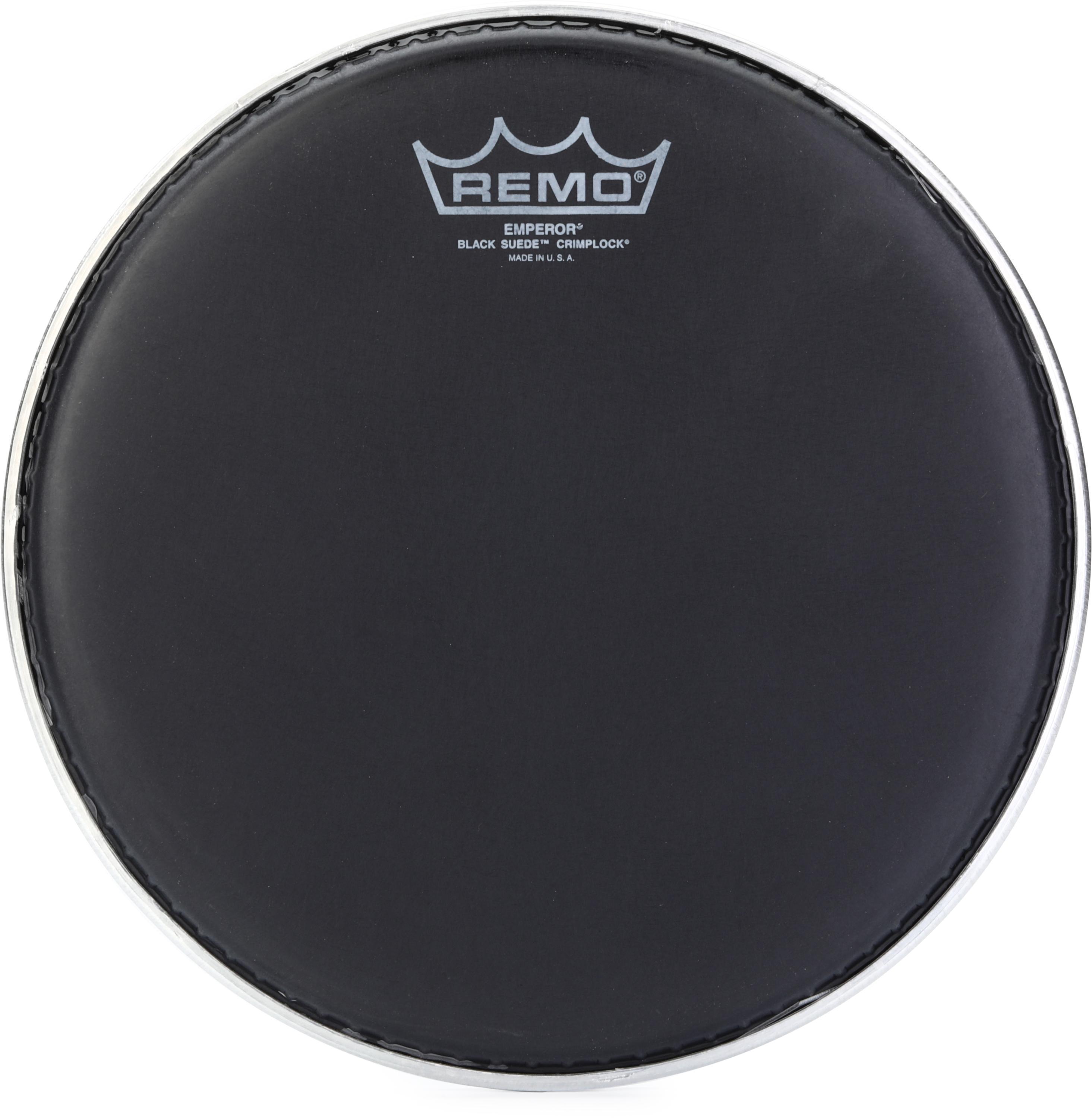 Remo Emperor Black Suede Crimplock Marching Tenor Drumhead - 10 inches | Sweetwater