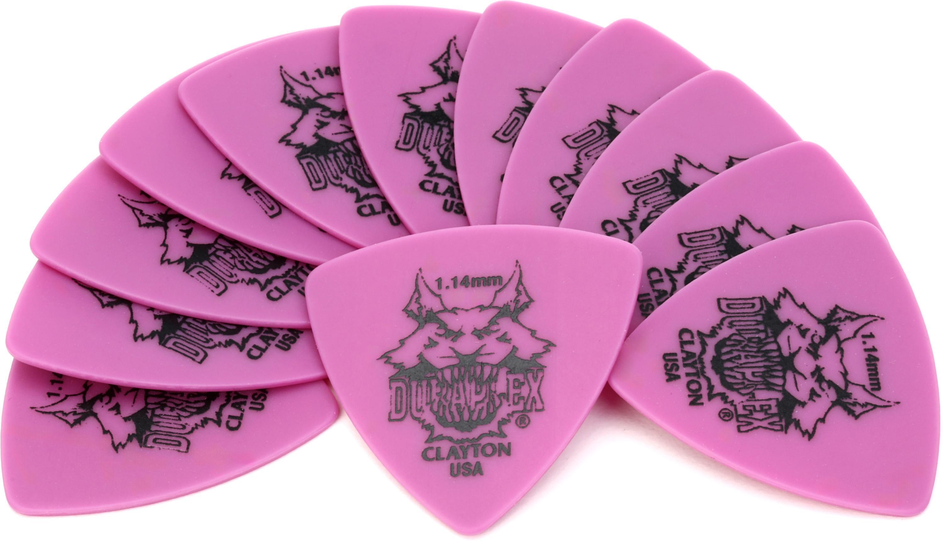 Clayton Duraplex Rounded Triangle Guitar Picks - 1.14mm, Purple, 12 ...